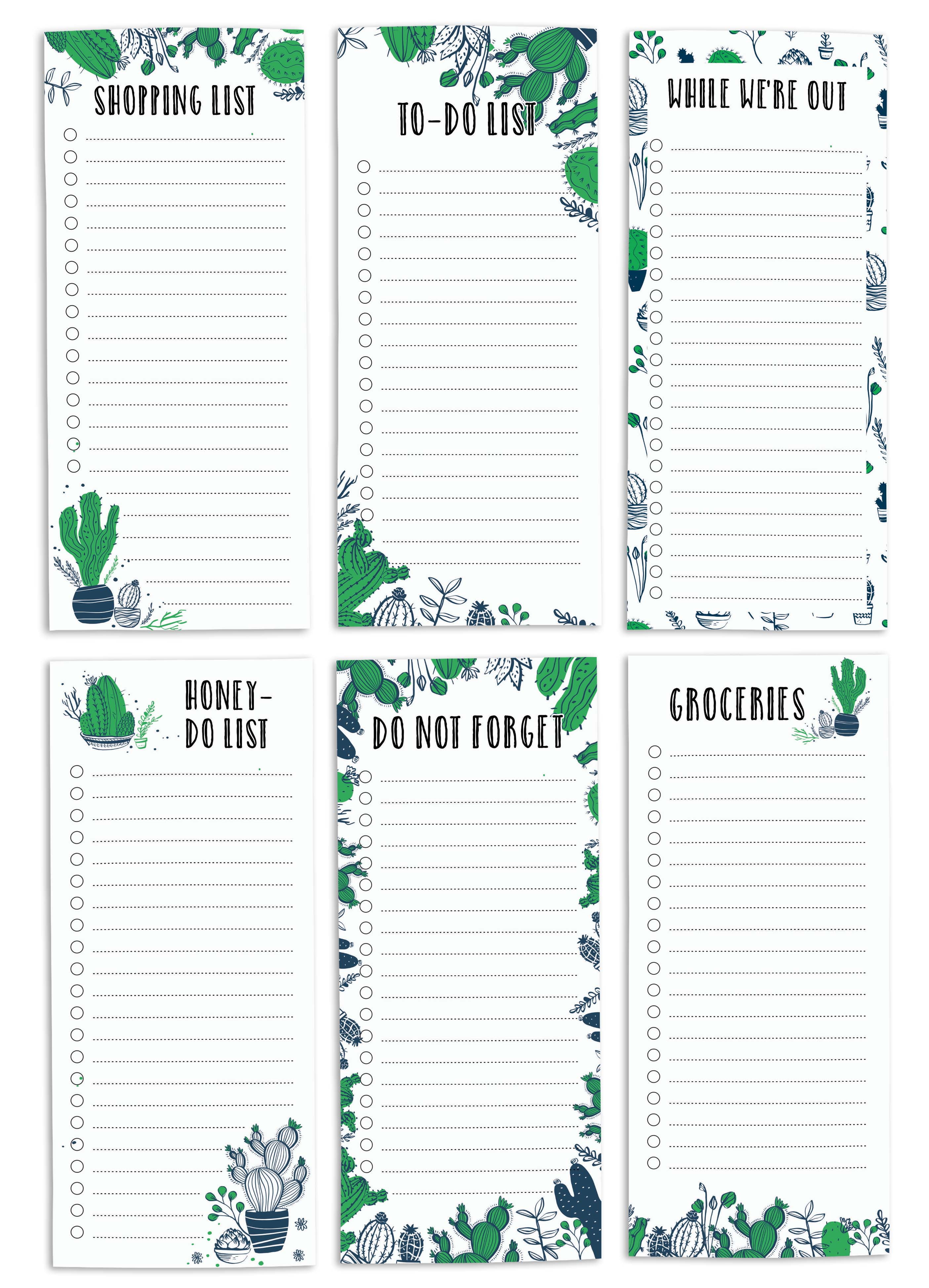 Inkdotpot Pack of 6 Funny Magnetic Dry Erase List For Fridge, Wipe ...