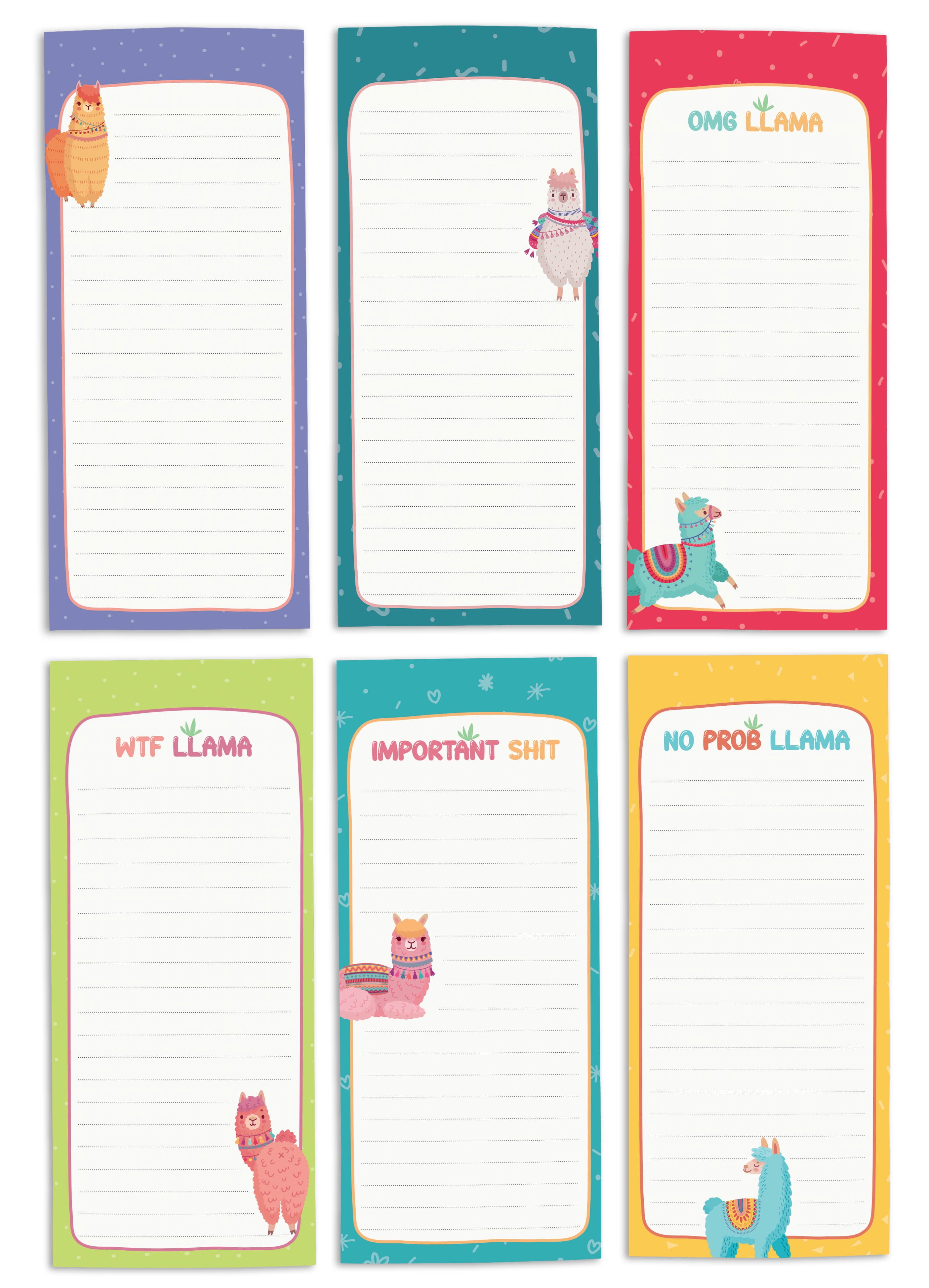 Inkdotpot Pack of 6 Funny Magnetic Dry Erase List For Fridge, Wipe ...