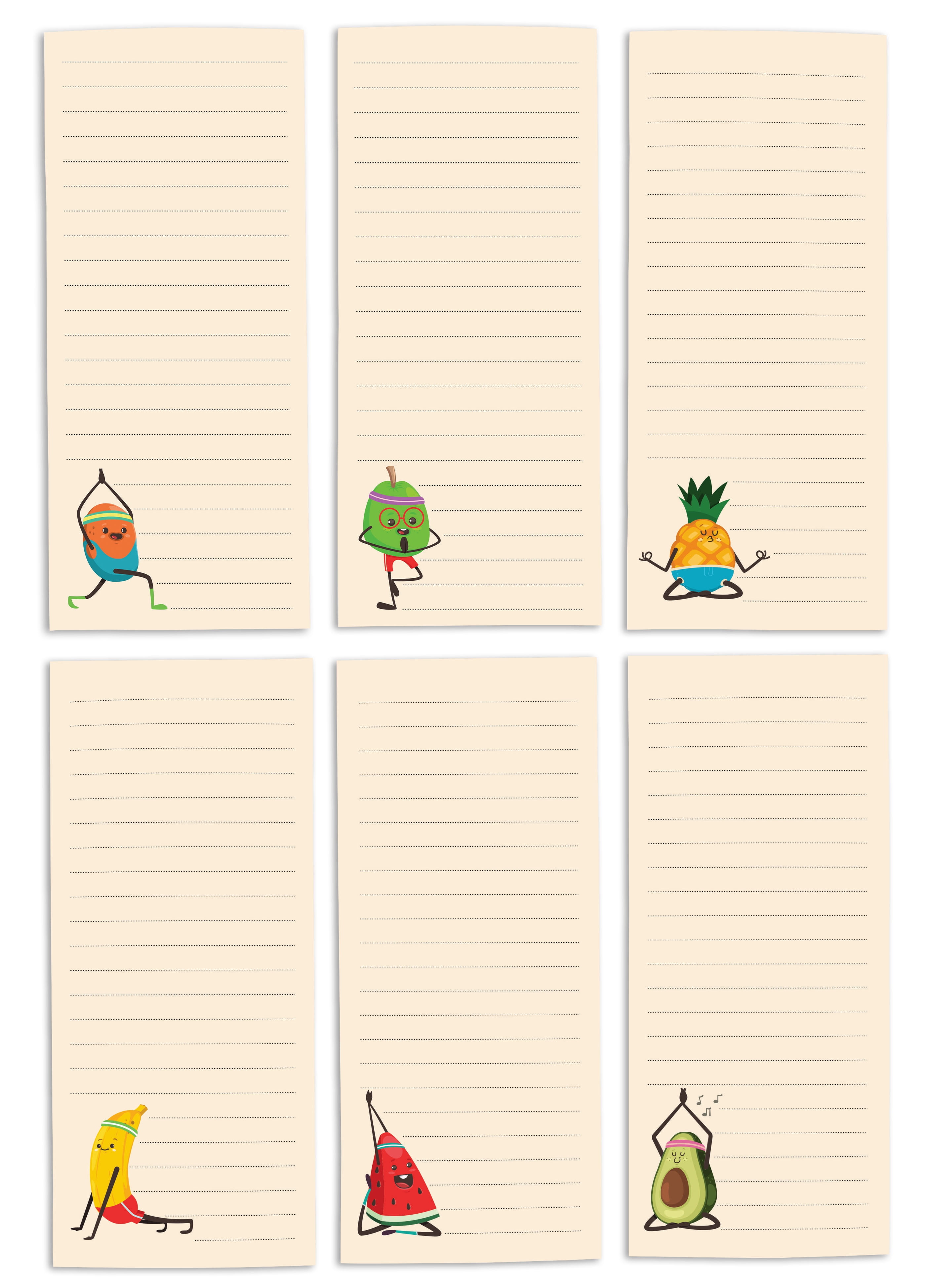 Inkdotpot Pack of 6 Funny Magnetic Dry Erase List For Fridge, Wipe ...