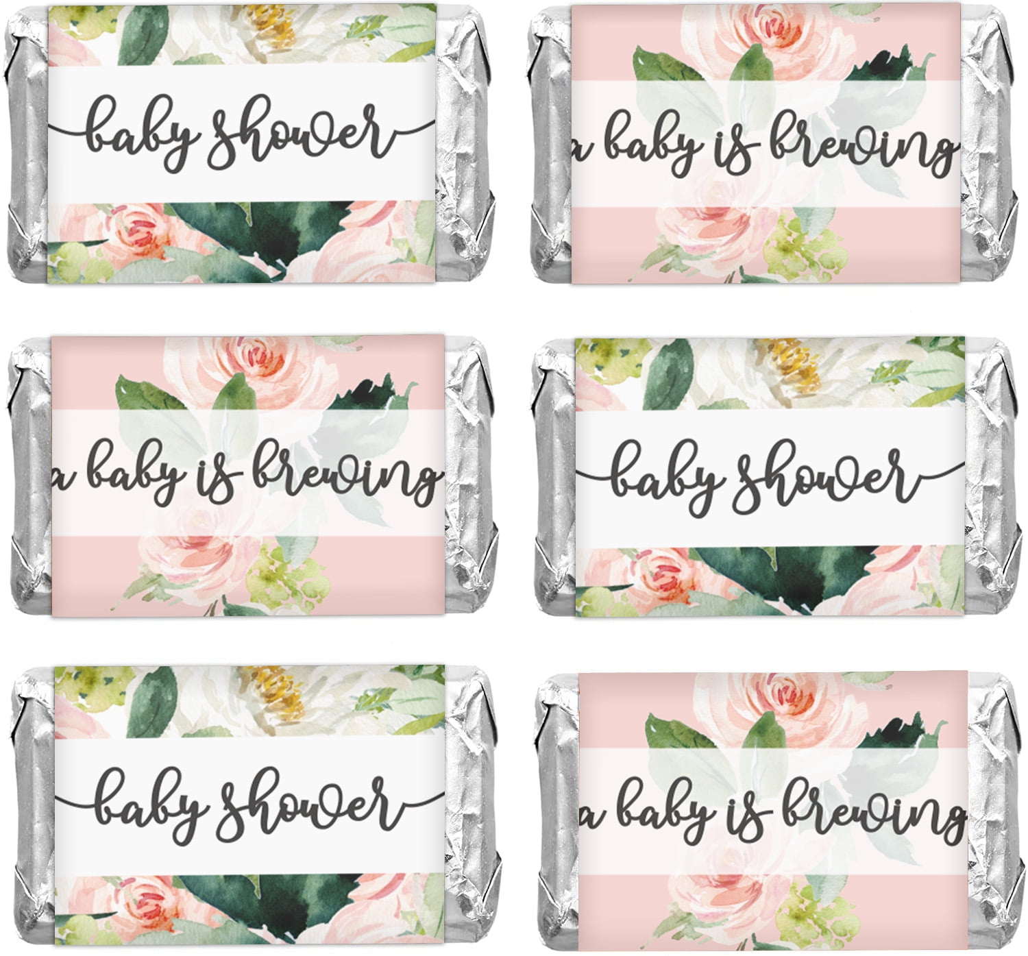 Inkdotpot Pack of 90, Baby Shower Candy Wrappers, Mini Candy Bar ...