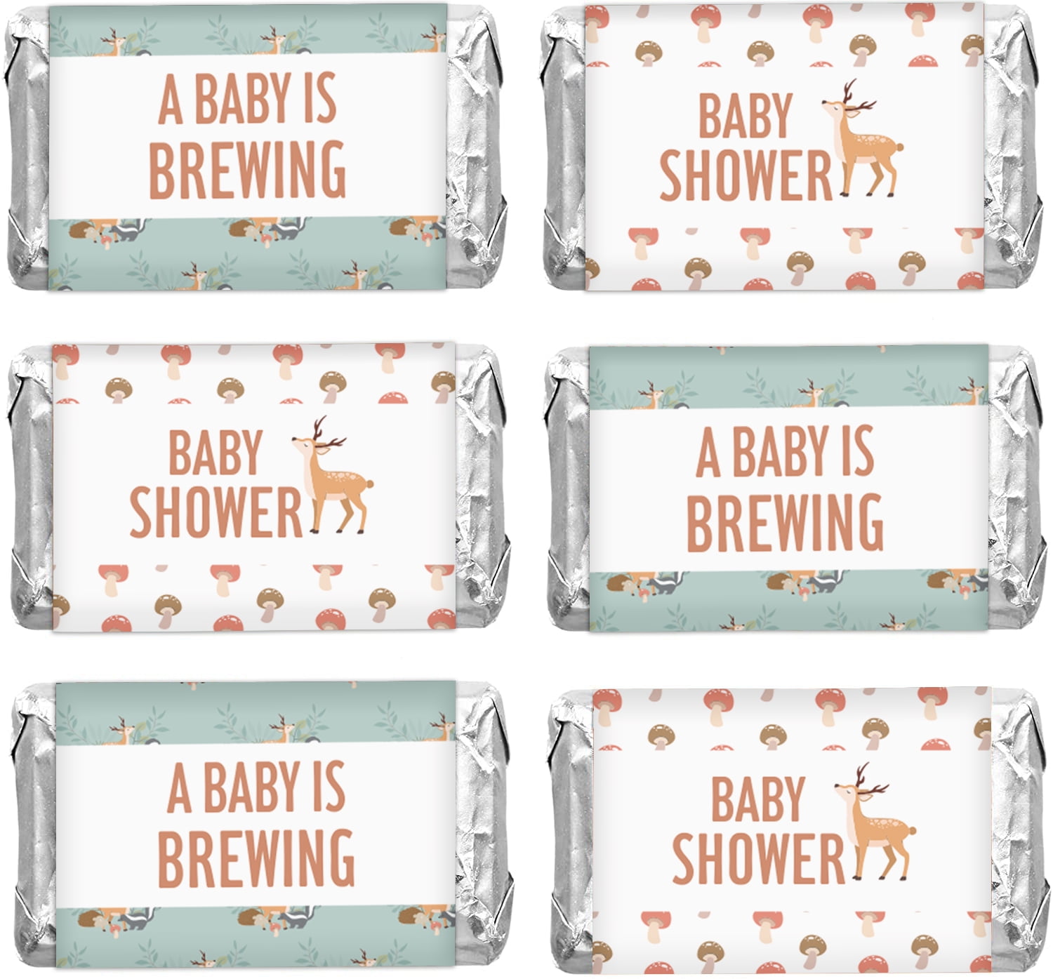 Inkdotpot Pack of 90, Baby Shower Candy Wrappers, Mini Candy Bar ...