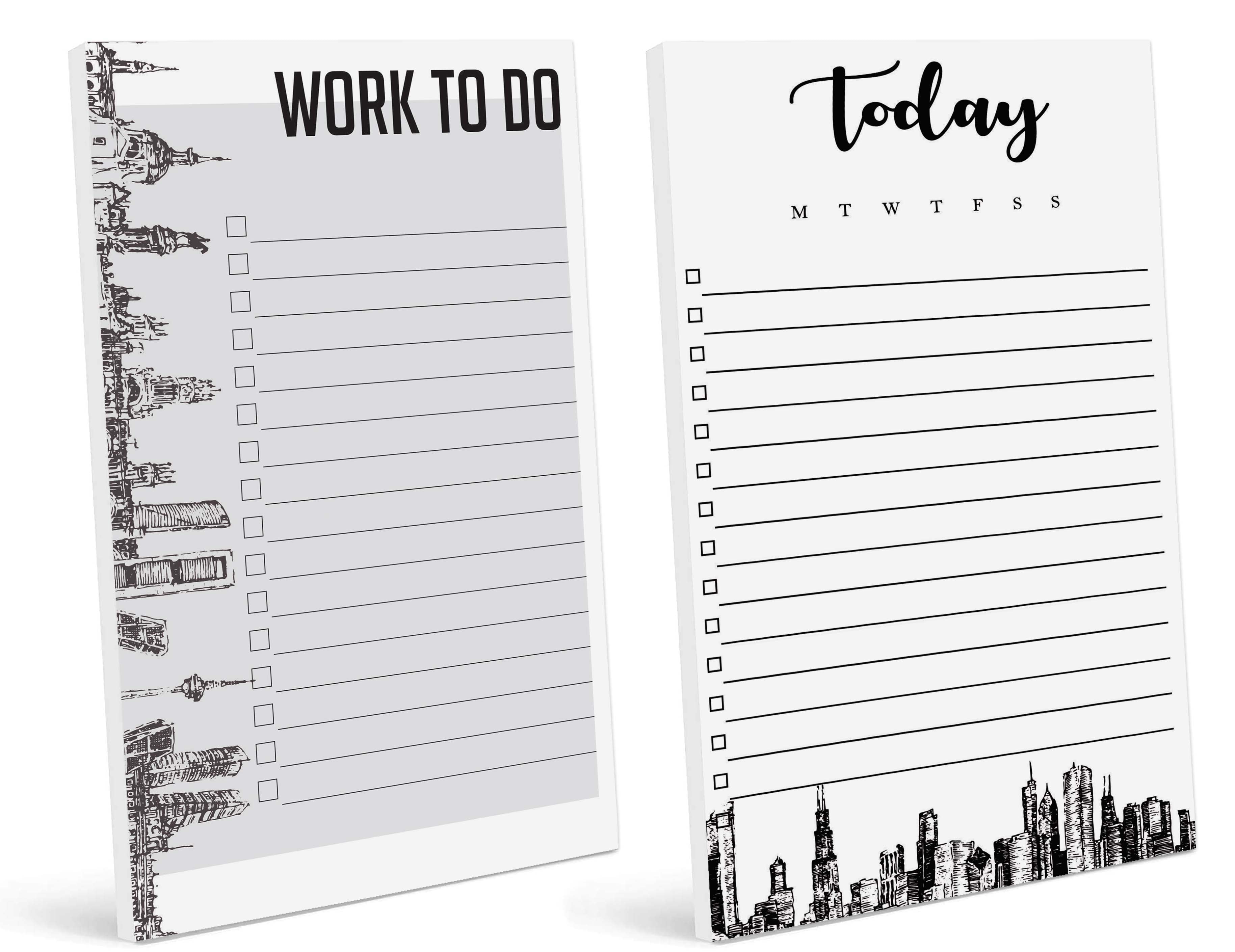 Inkdotpot Pack Of 2 Daily Planner List Undated Notepads, Memo Pad To-Do ...