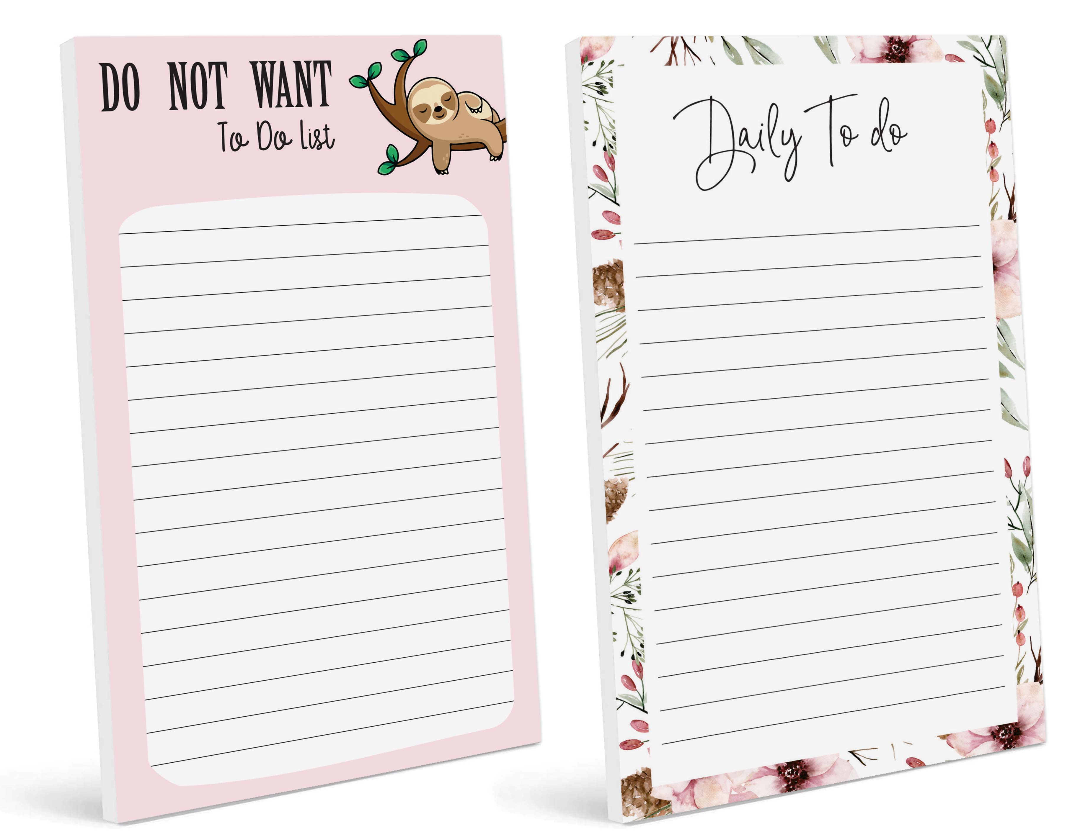 Inkdotpot Pack Of 2 Daily Planner List Undated Notepads, Memo Pad To-Do ...