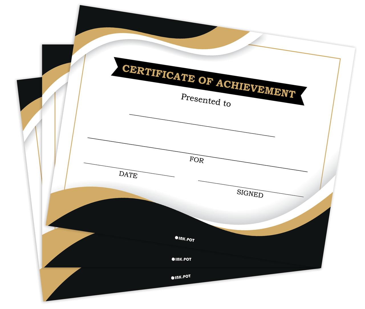 Inkdotpot Pack Of 25, Black & Gold Certificate of Completion Award ...