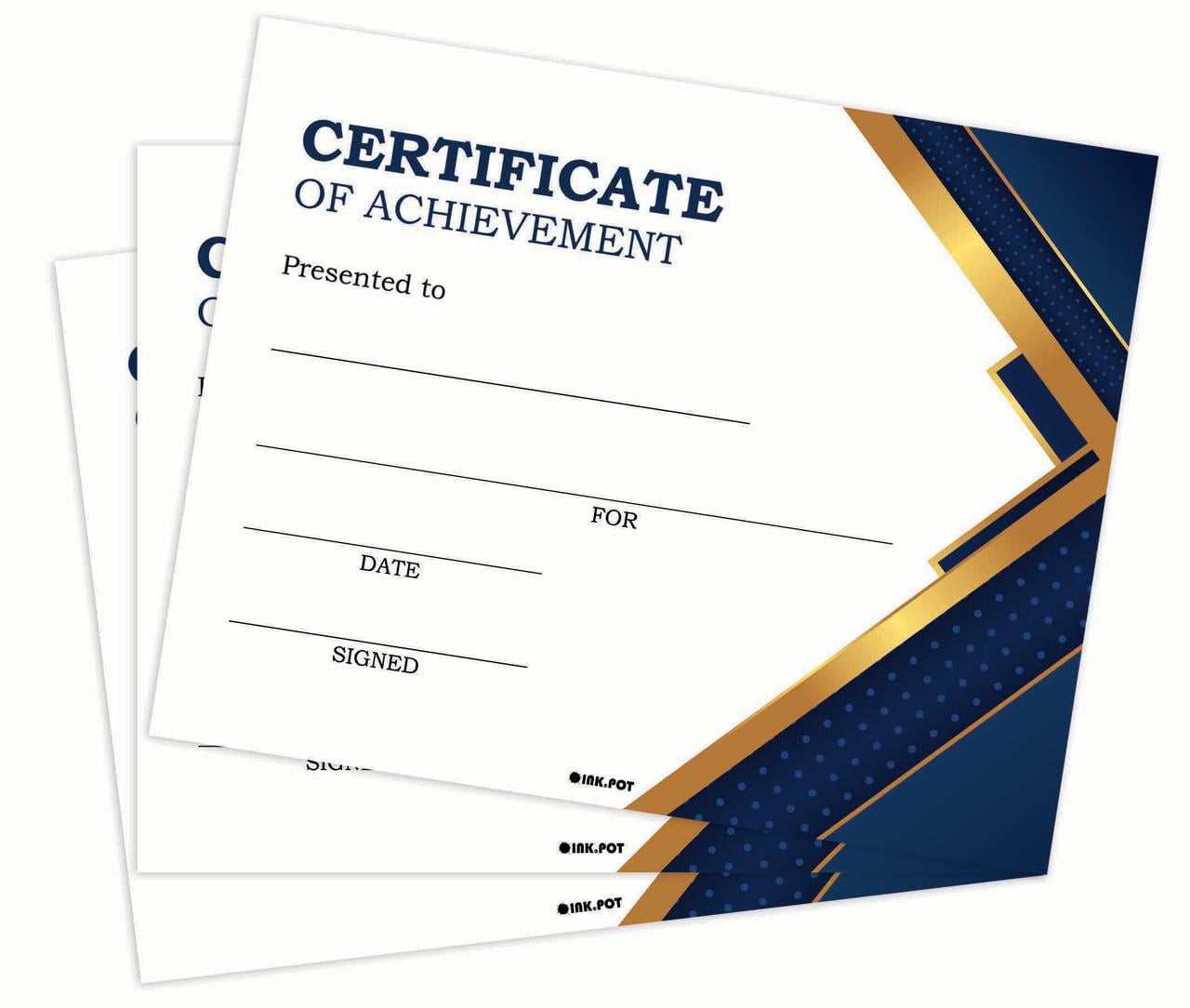 Inkdotpot Pack Of 25, Classic Blue Certificate of Completion Award ...