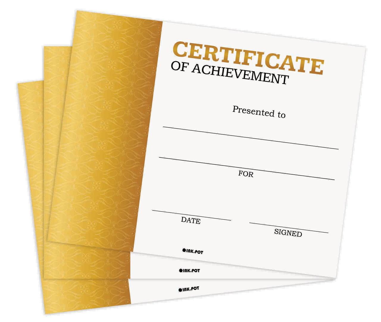 Inkdotpot Pack Of 25, Classic Gold Certificate of Completion Award ...