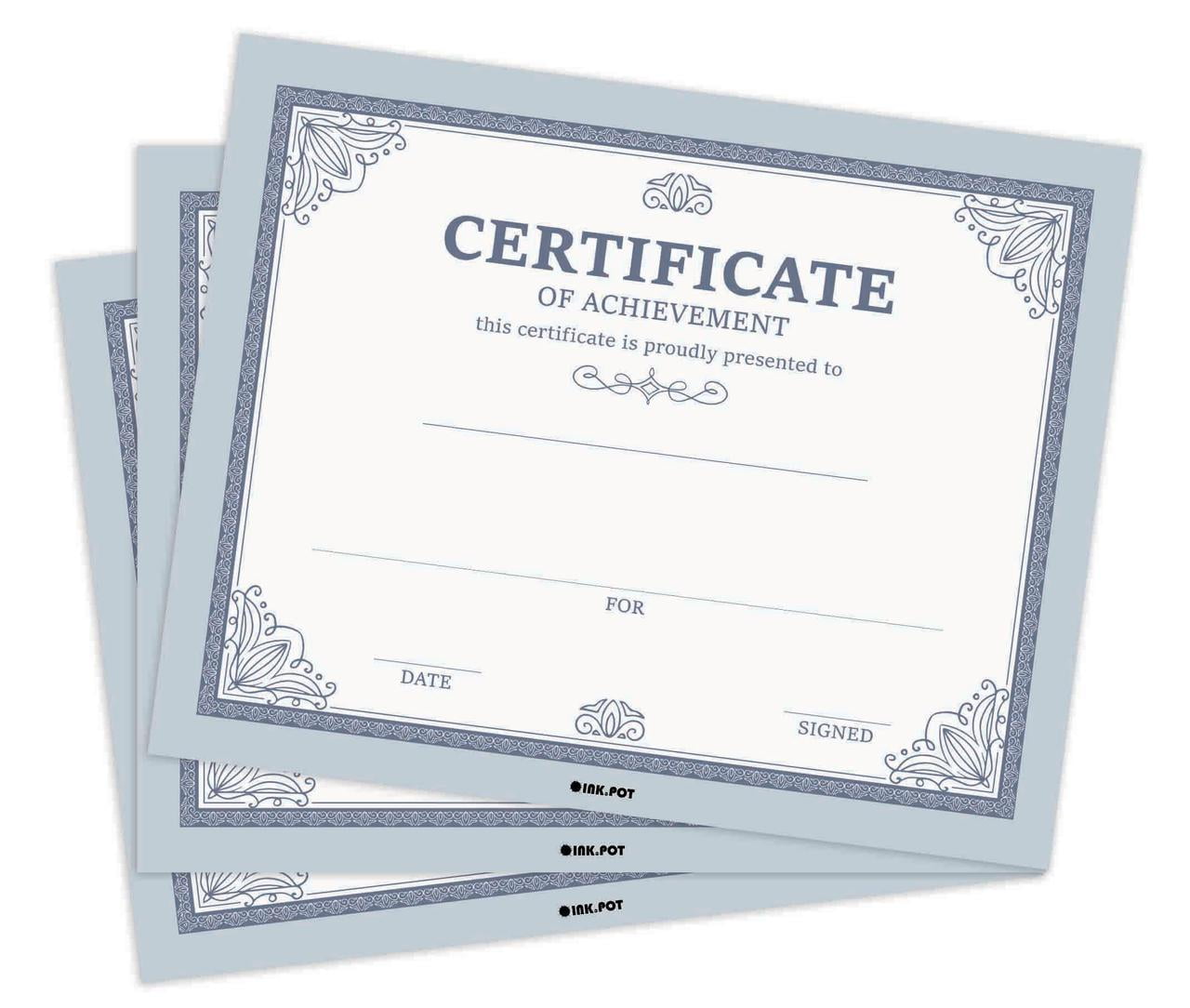 Inkdotpot Pack Of 25, Floral Border Certificate of Completion Award ...