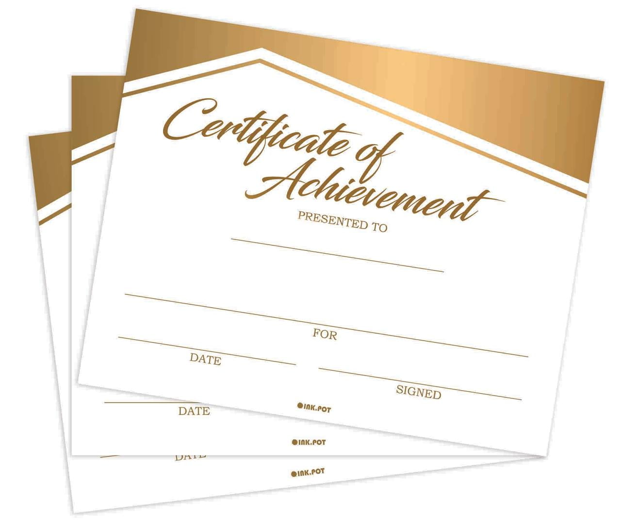 Inkdotpot Pack Of 25, Golden Certificate of Completion Award ...