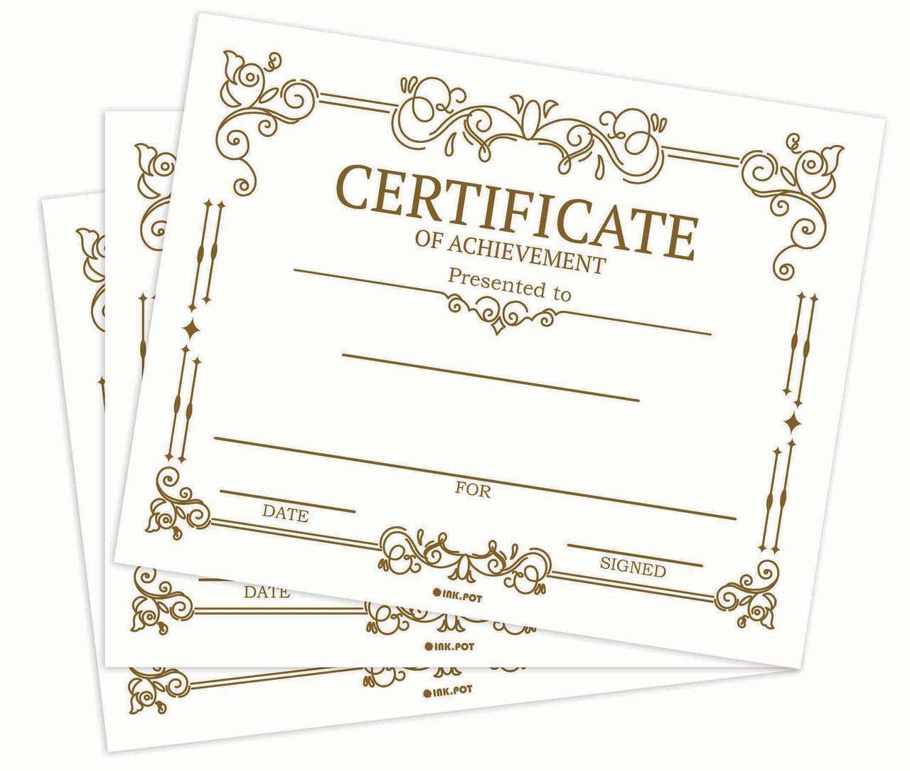 Inkdotpot Pack Of 25, Golden Certificate of Completion Award ...