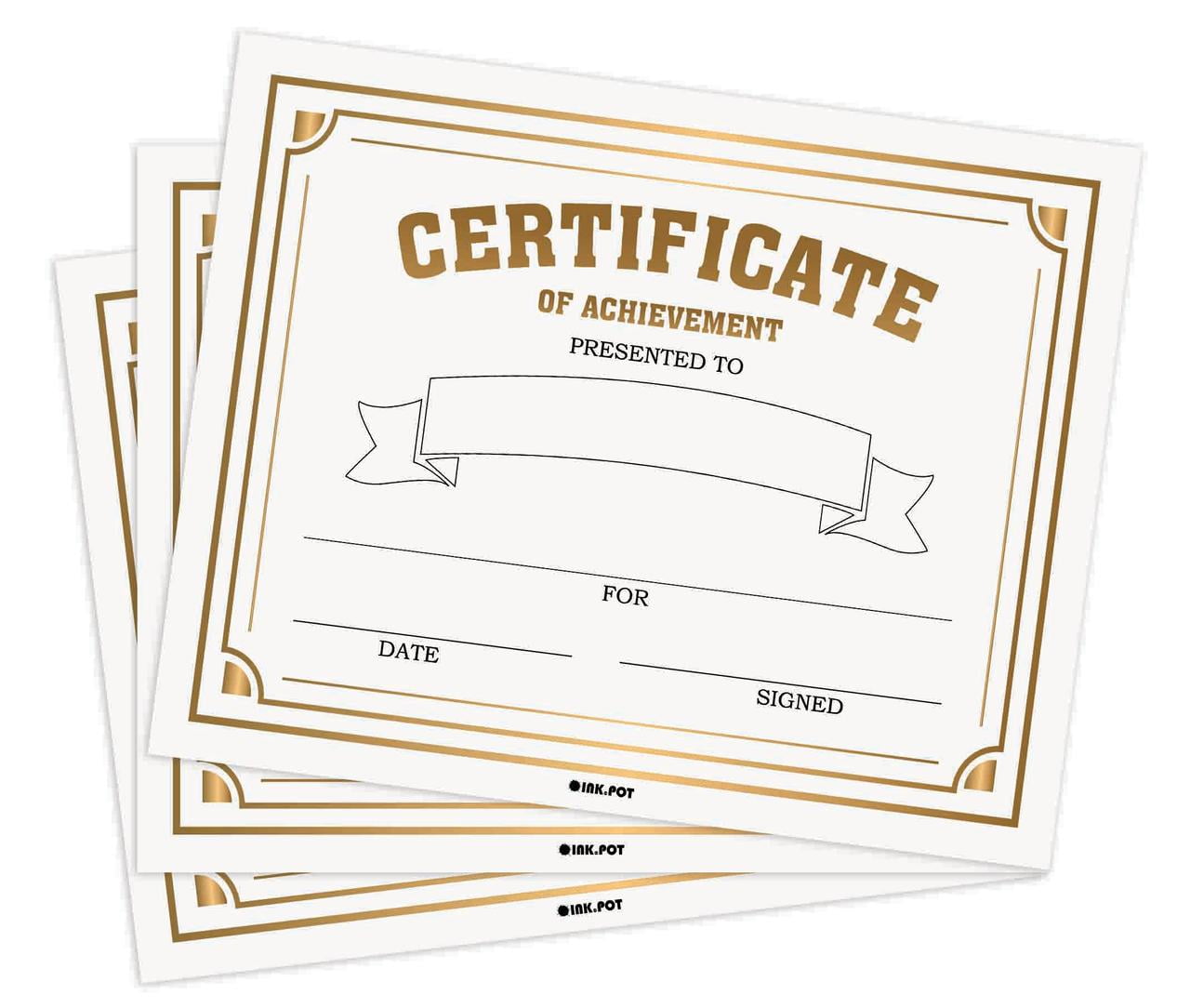 Inkdotpot Pack Of 25, Golden Certificate of Completion Award ...