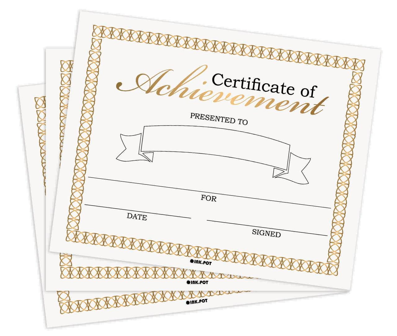Inkdotpot Pack Of 25, Golden Certificate of Completion Award ...