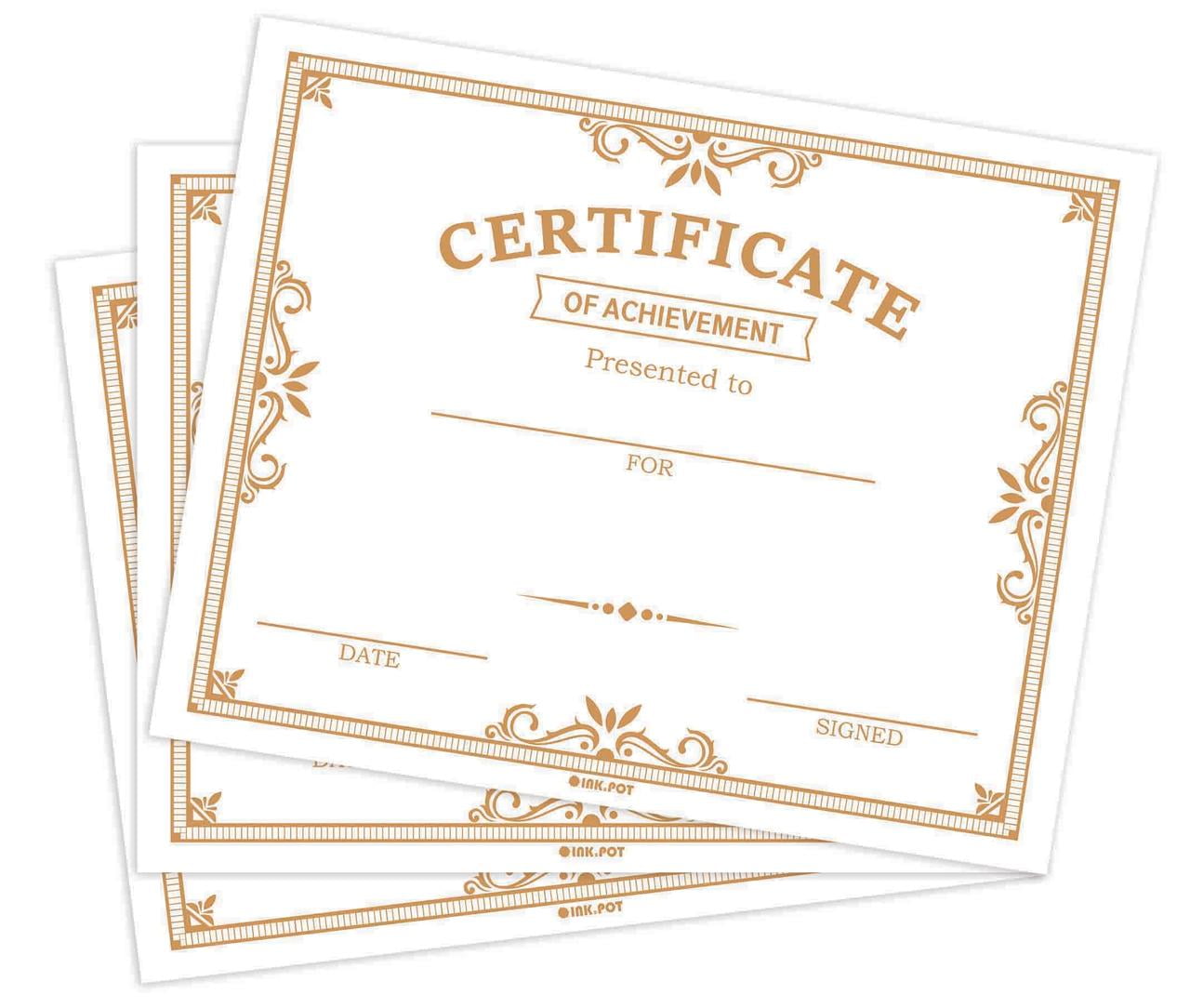 Inkdotpot Pack Of 25, Golden Certificate of Completion Award ...