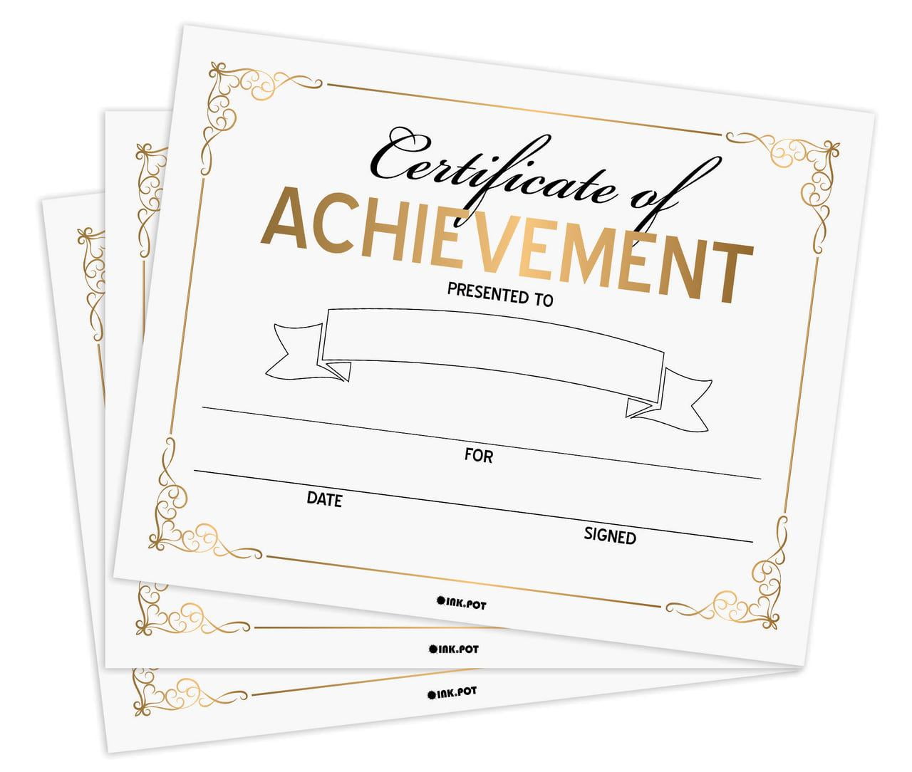 Inkdotpot Pack Of 25, Golden Certificate of Completion Award ...