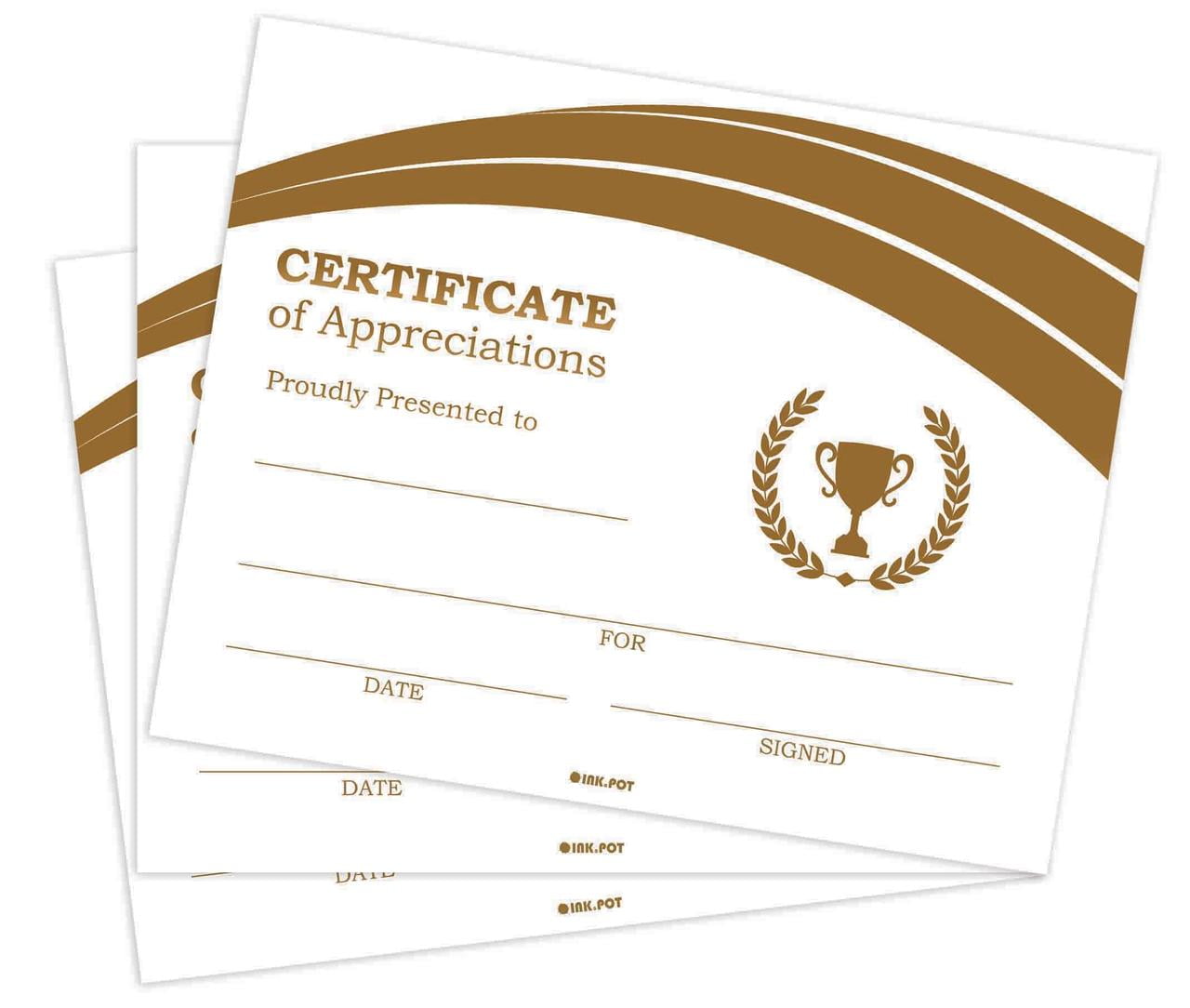 Inkdotpot Pack Of 25, Golden Certificate of Completion Award ...