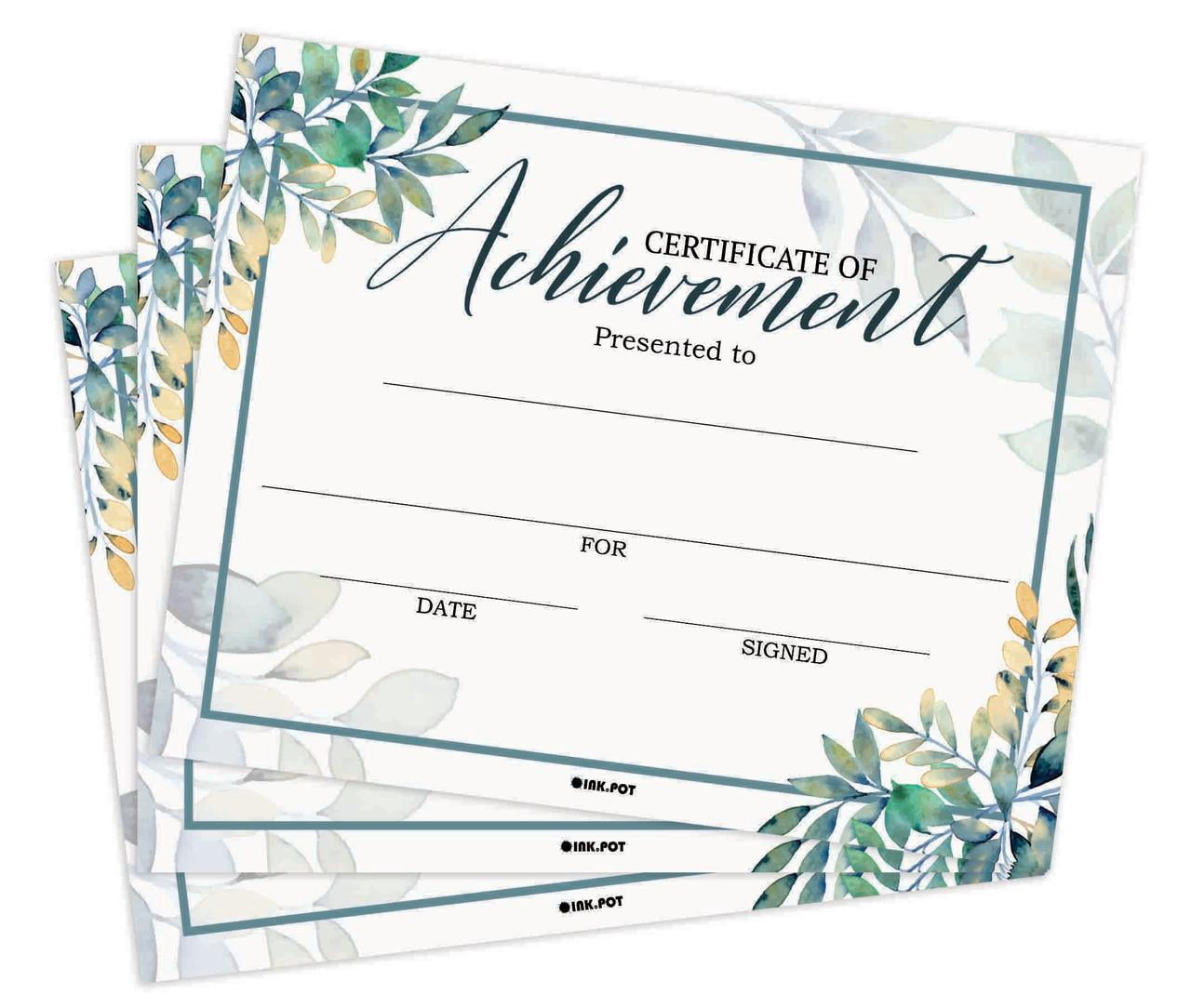 Inkdotpot Pack Of 25, Greenery Certificate of Completion Award ...