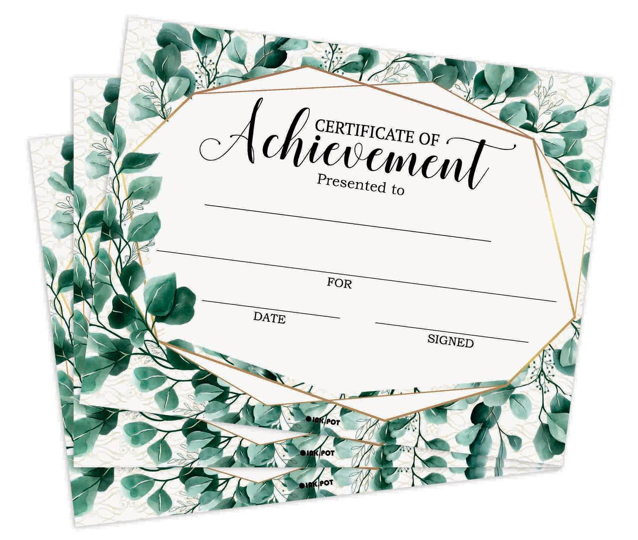 Inkdotpot Pack Of 25, Greenery Certificate of Completion Award ...