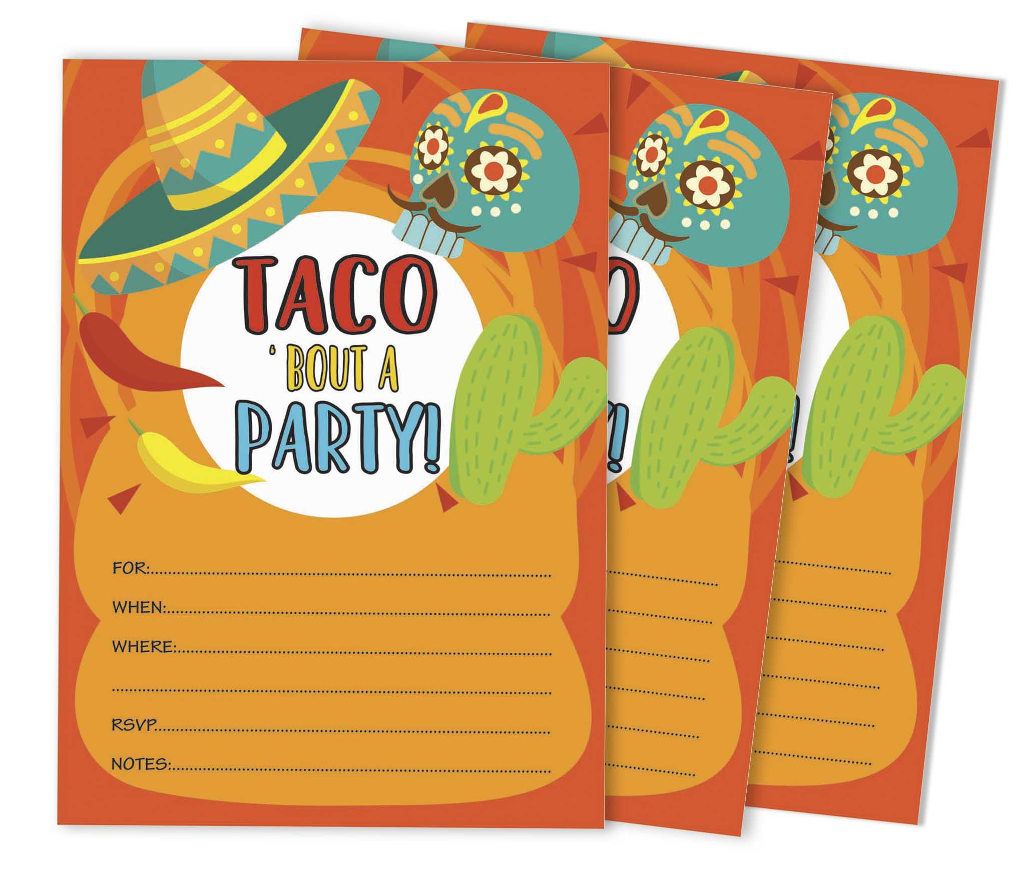 Blank Fiesta Party Invitations