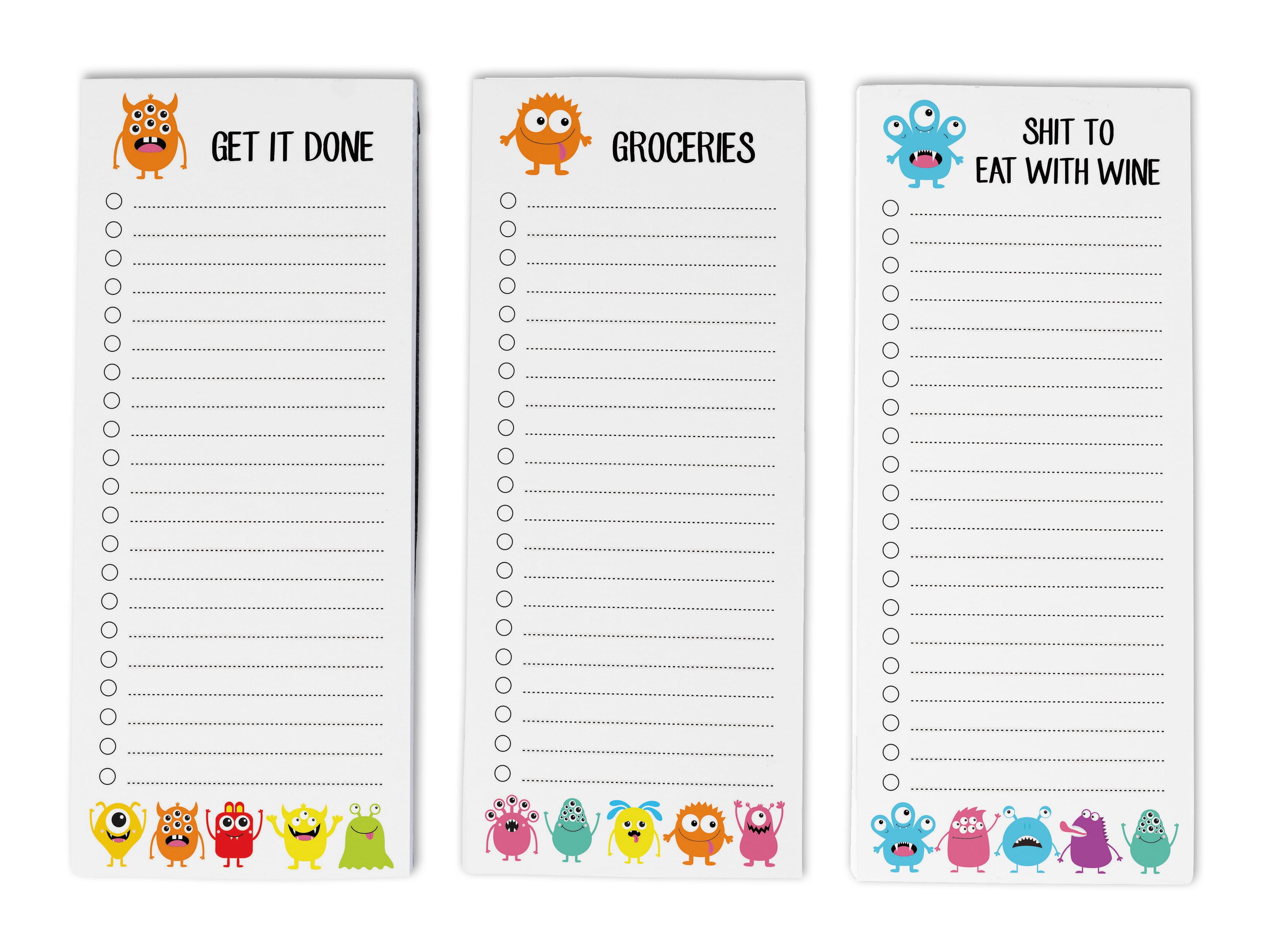 Inkdotpot Pack of 3 Magnetic Fridge To-Do List Notepads- Magnetic Memo ...