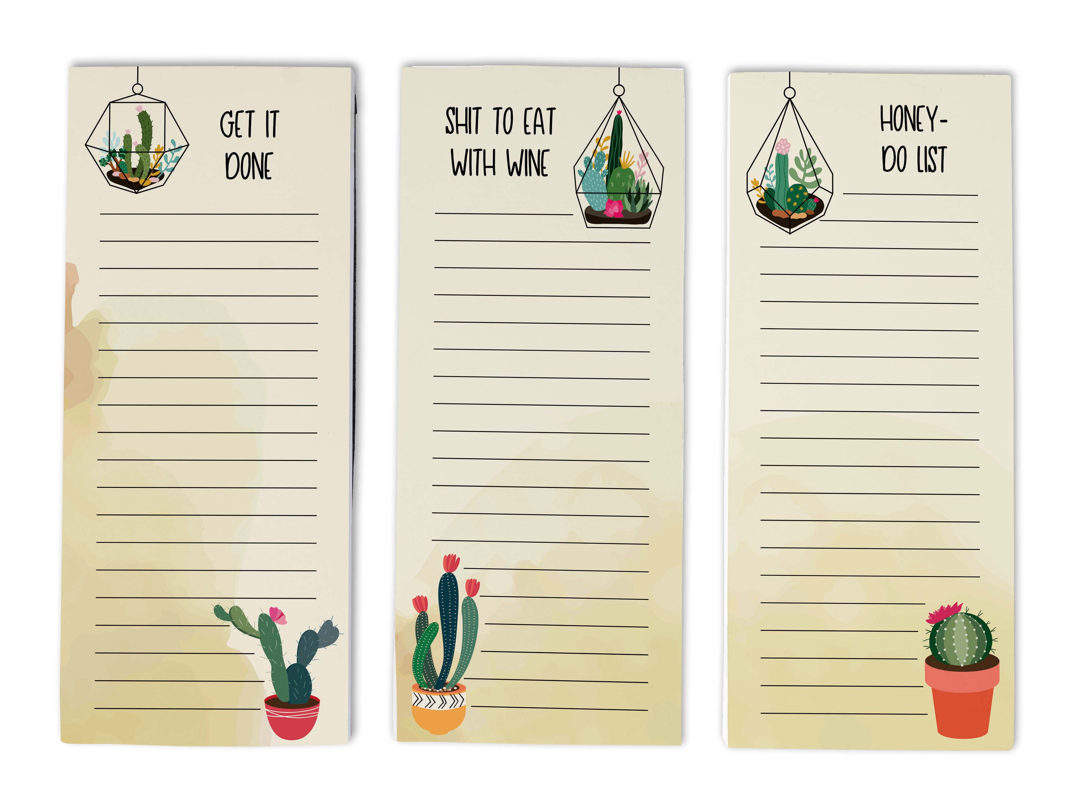Inkdotpot Pack of 3 Magnetic Fridge To-Do List Notepads- Magnetic Memo ...