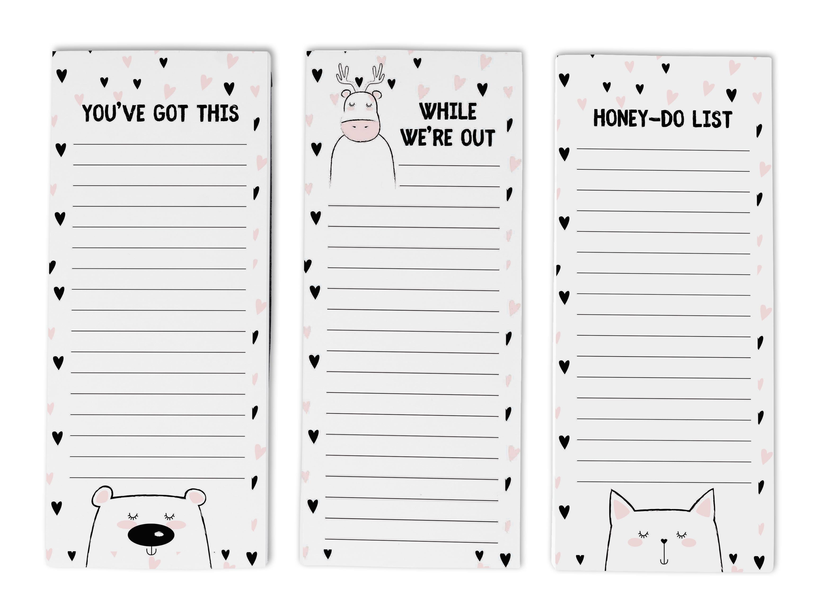 Inkdotpot Pack of 3 Magnetic Fridge To-Do List Notepads- Magnetic Memo ...