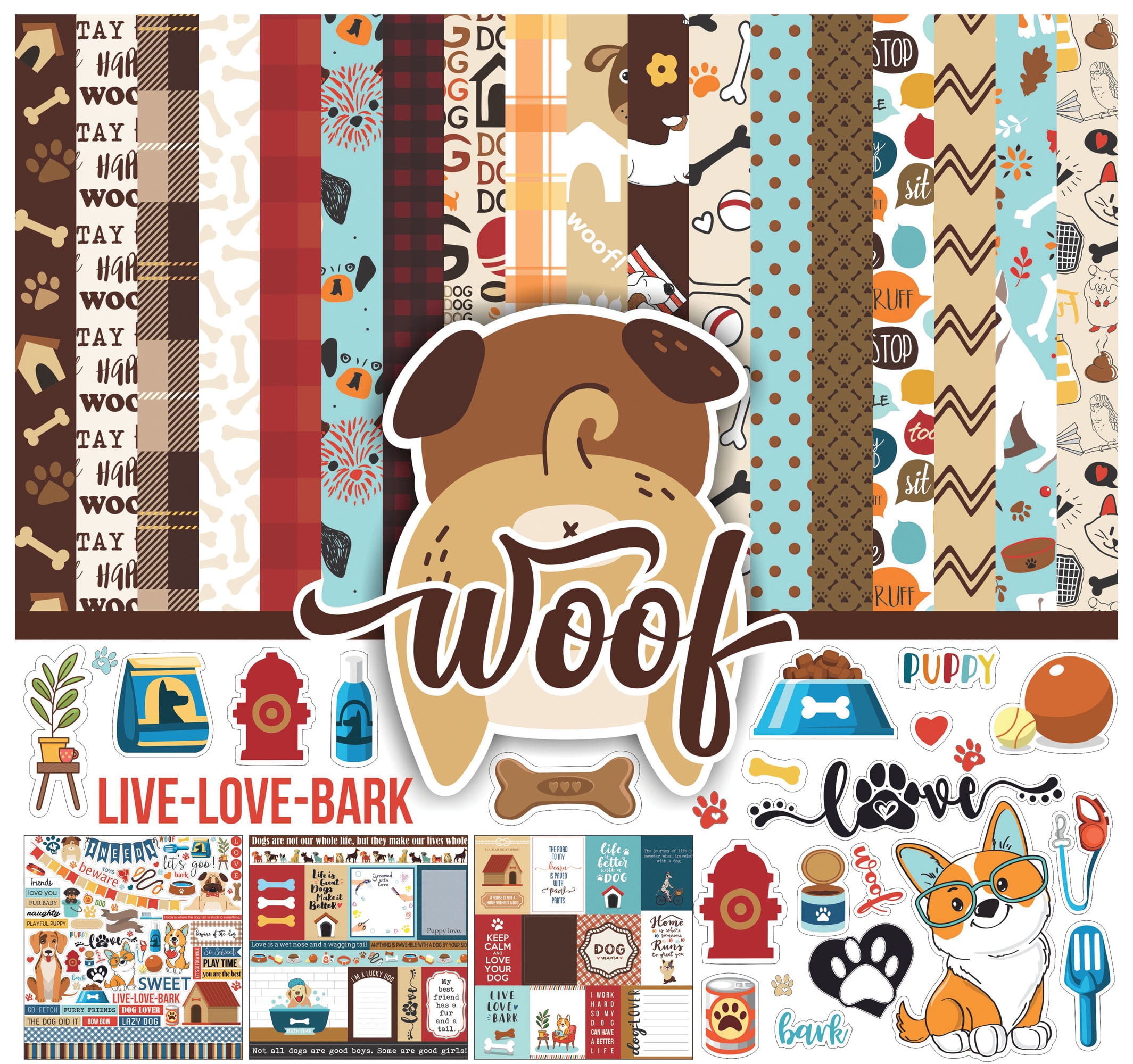 Inkdotpot Pet Dog Theme Collection Double,Sided Scrapbook Paper Kit ...