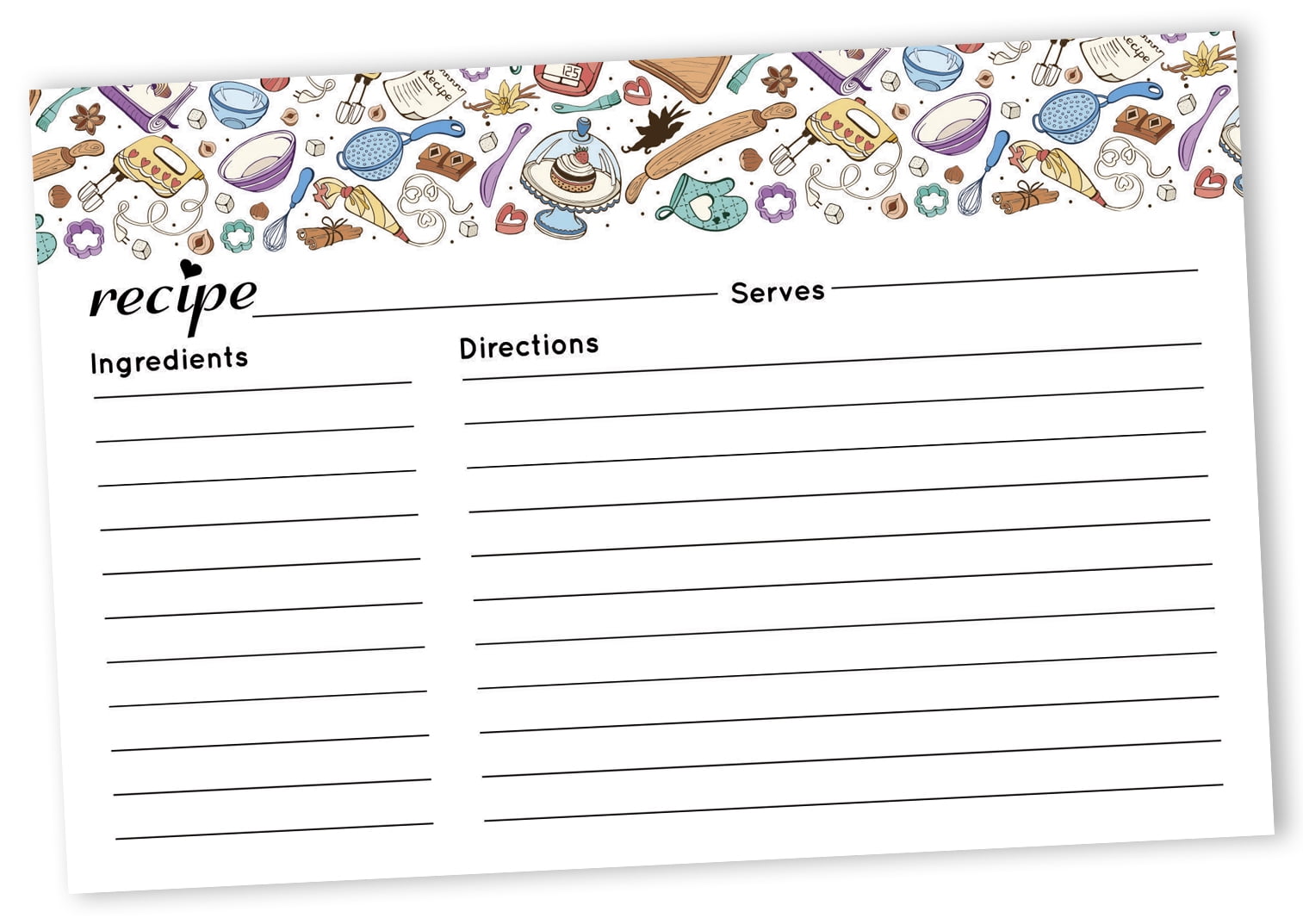 Inkdotpot Recipe Card 6x4 inch Single-Sided Recipe Design Cards White ...
