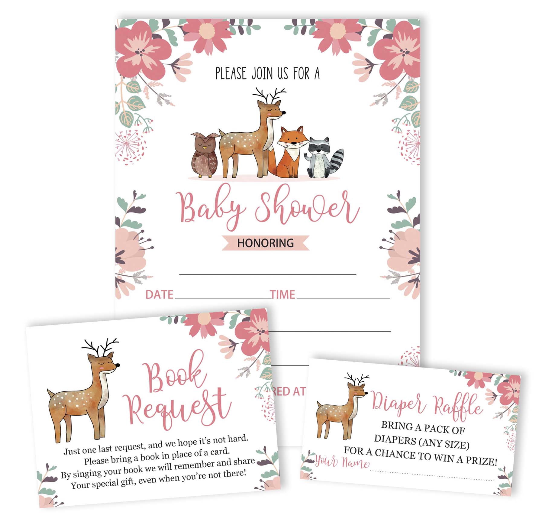 Inkdotpot Set Of 30AnimalsBaby Shower Invitations-Diaper Raffle Tickets ...