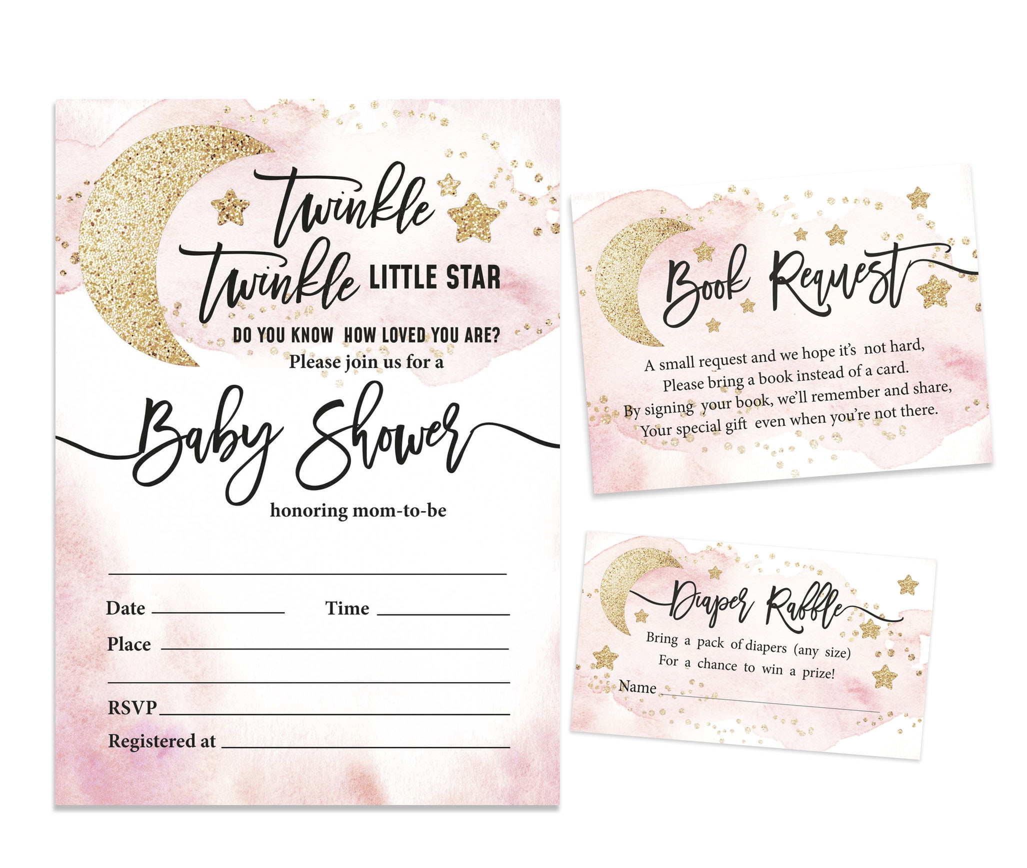 Inkdotpot Set Of 30Gender Reveal Baby Shower Invitations-Diaper Raffle ...