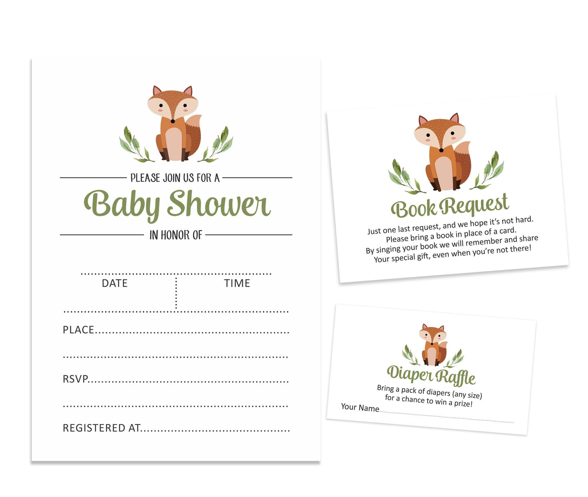 Inkdotpot Set Of 30Jungle Animals Baby Shower Invitations-Diaper Raffle ...