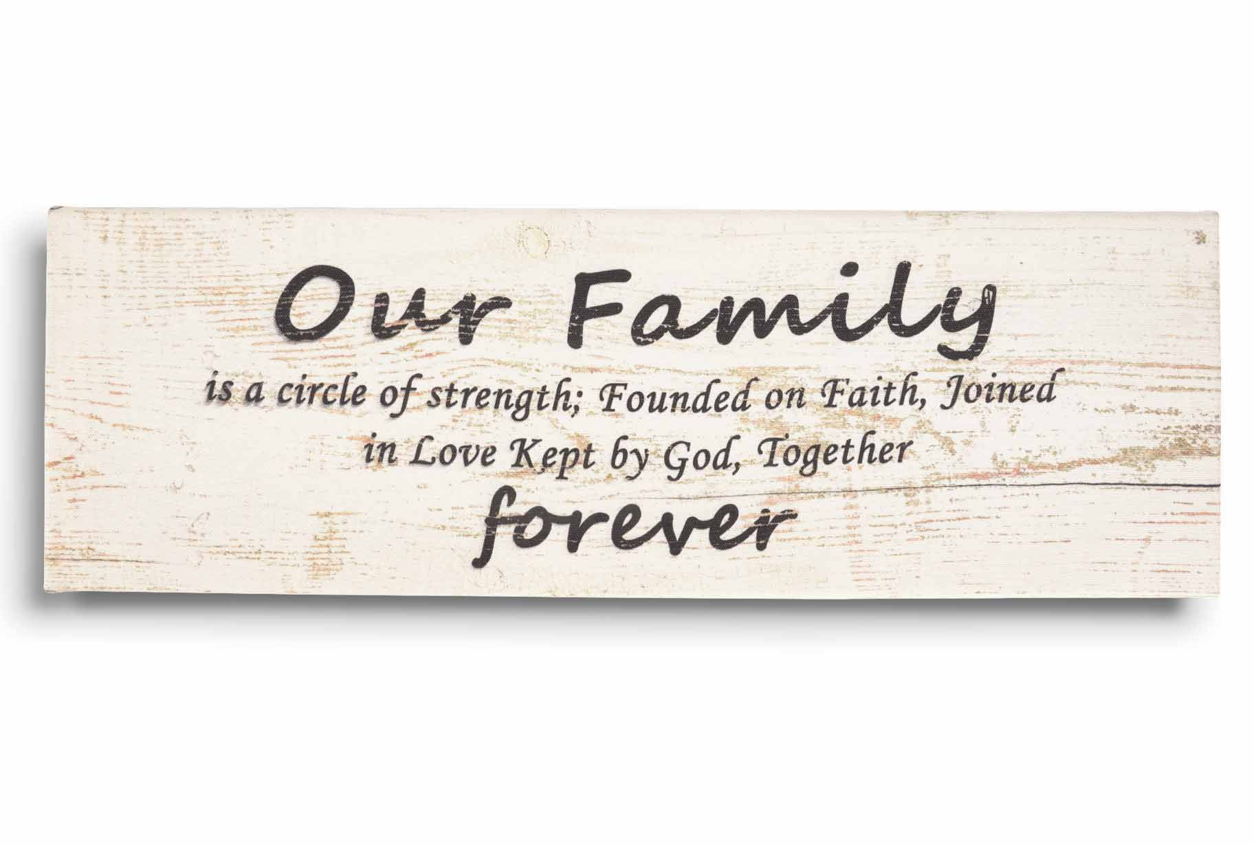 Inkdotpot Stretched Canvas Quotes Wall Art Decor, Our Family Is A ...