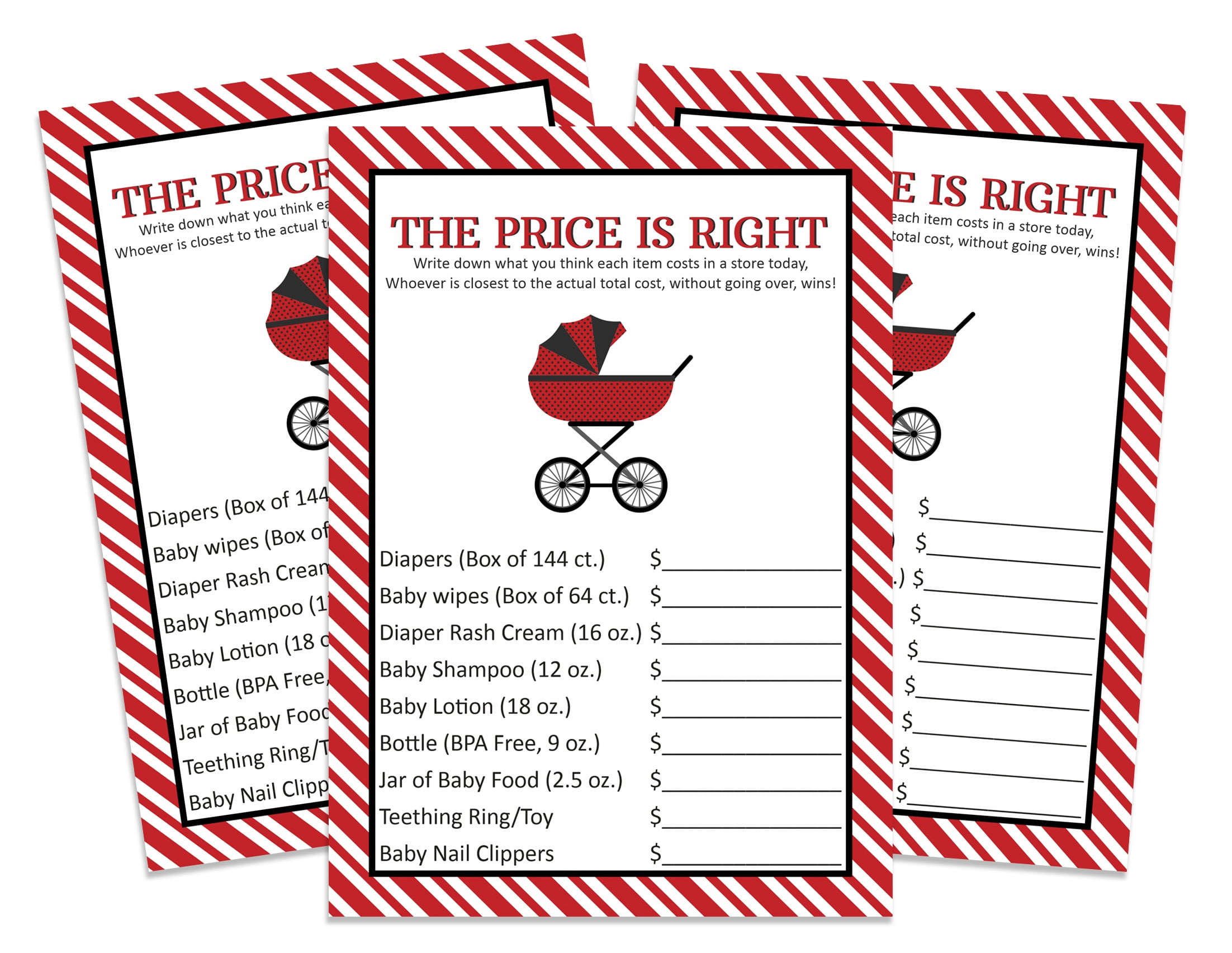 Inkdotpot The Price Is Right Baby Shower Game -Girl Baby Shower Fun ...