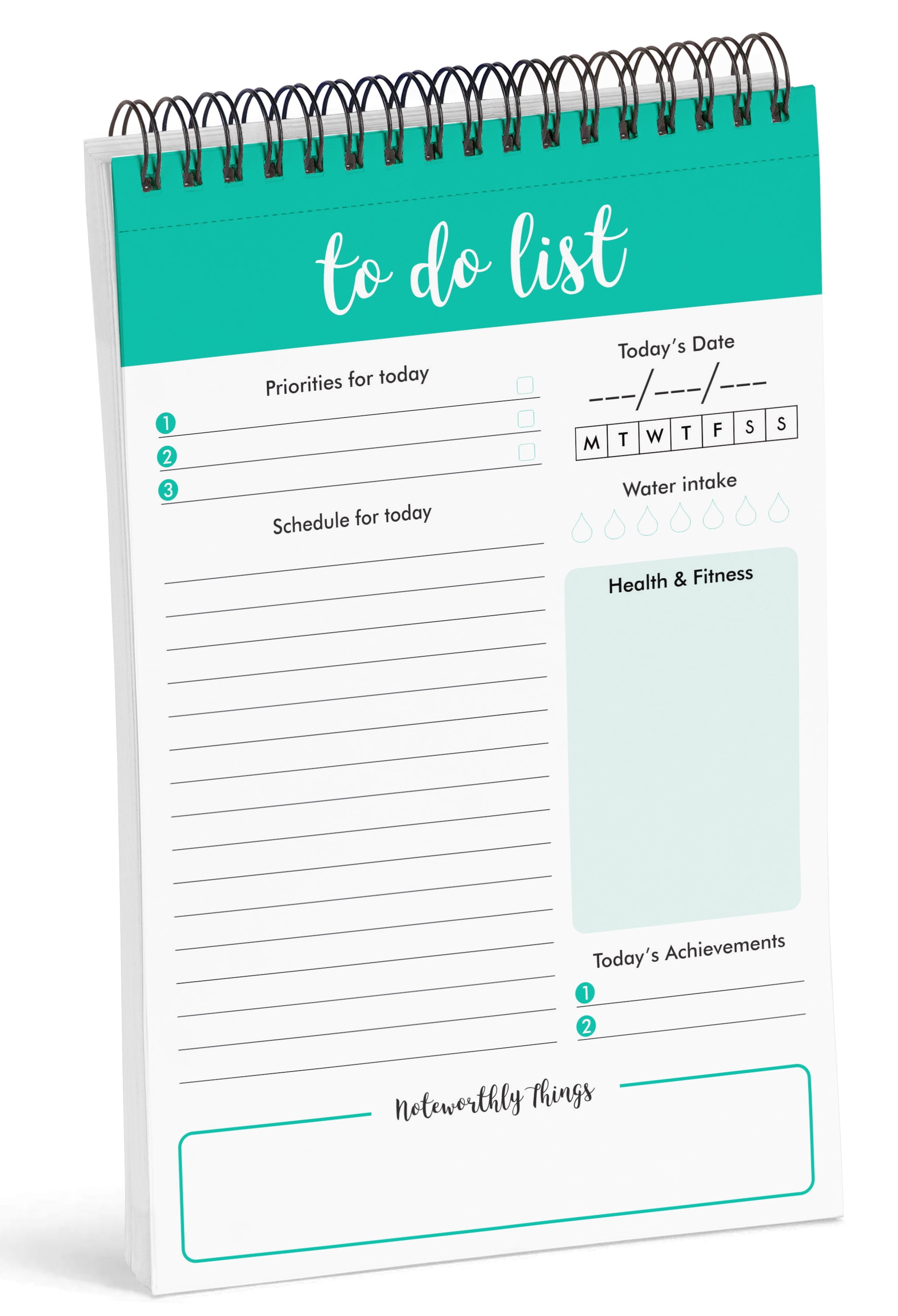 Inkdotpot To Do List Skip-A-Line Spiral Notepad, 6 in x 9 in, 50 Sheets ...