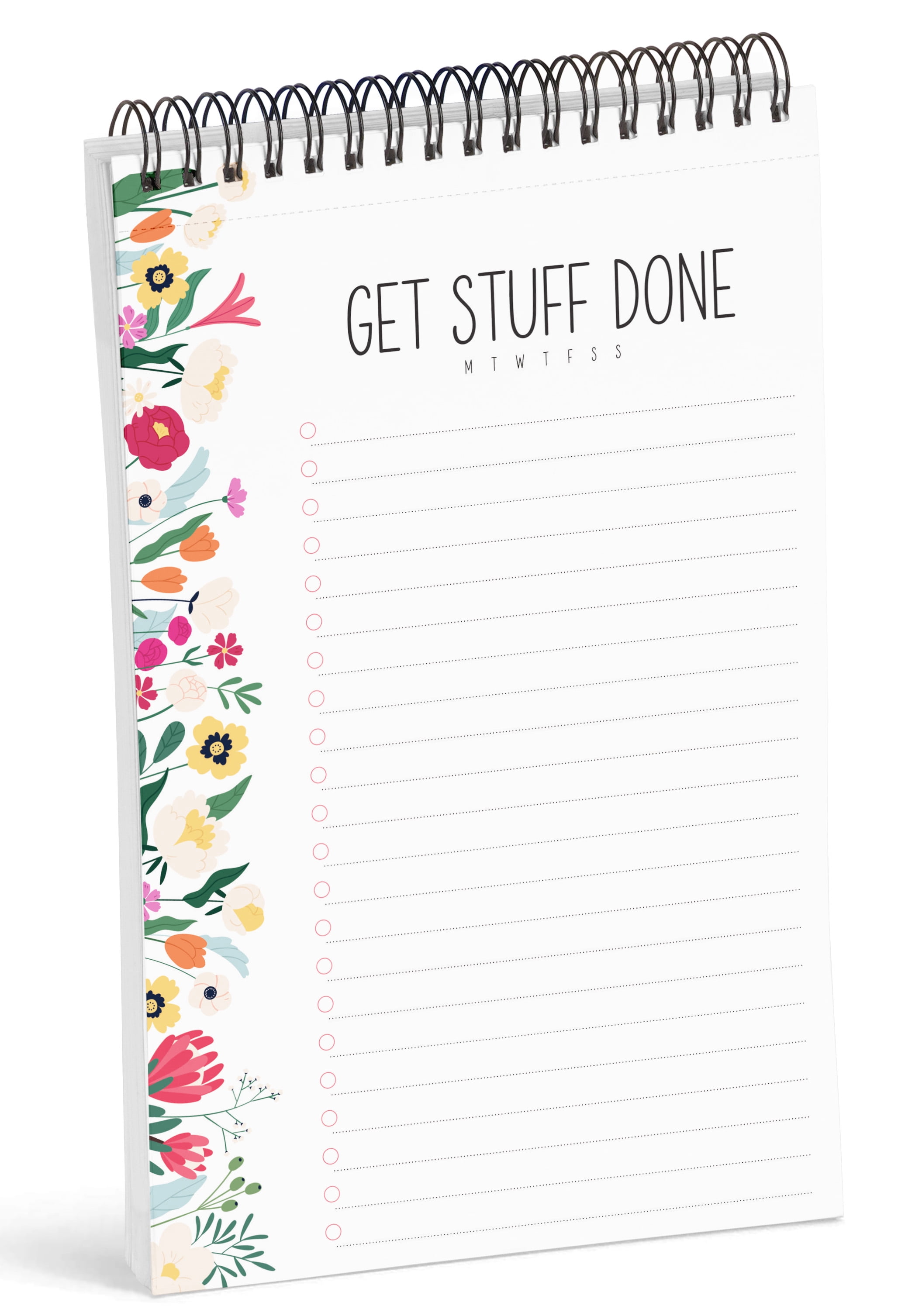 Inkdotpot To Do List Notepad 6 X 9 Paper Stationery, Floral Get Stuff ...
