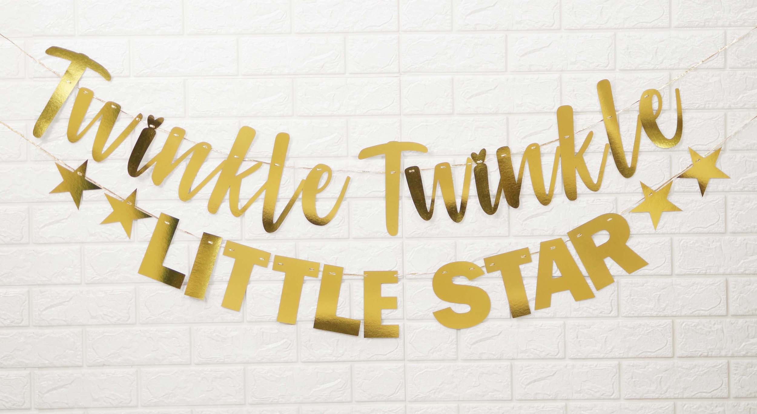 Inkdotpot Twinkle Twinkle Little Star Pre-Assembled Cursive Bunting ...