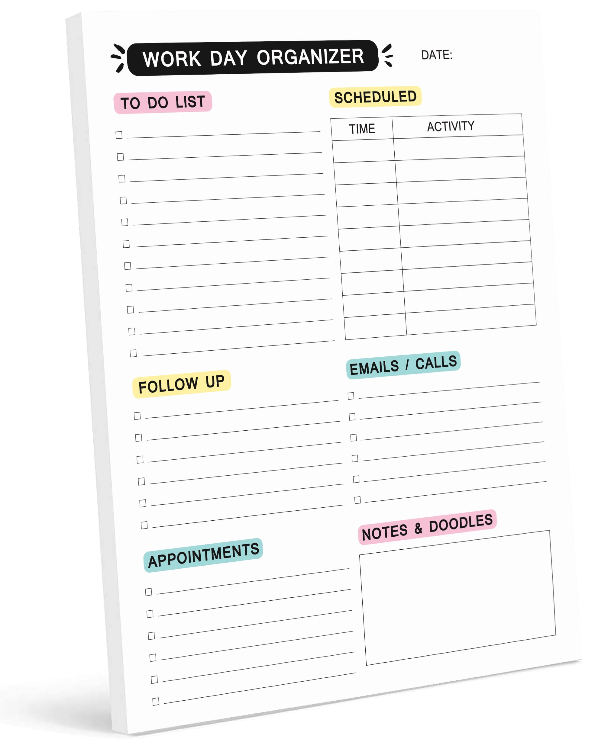 Inkdotpot Work Day Schedule Planner,Personal Organizer- Home- and ...