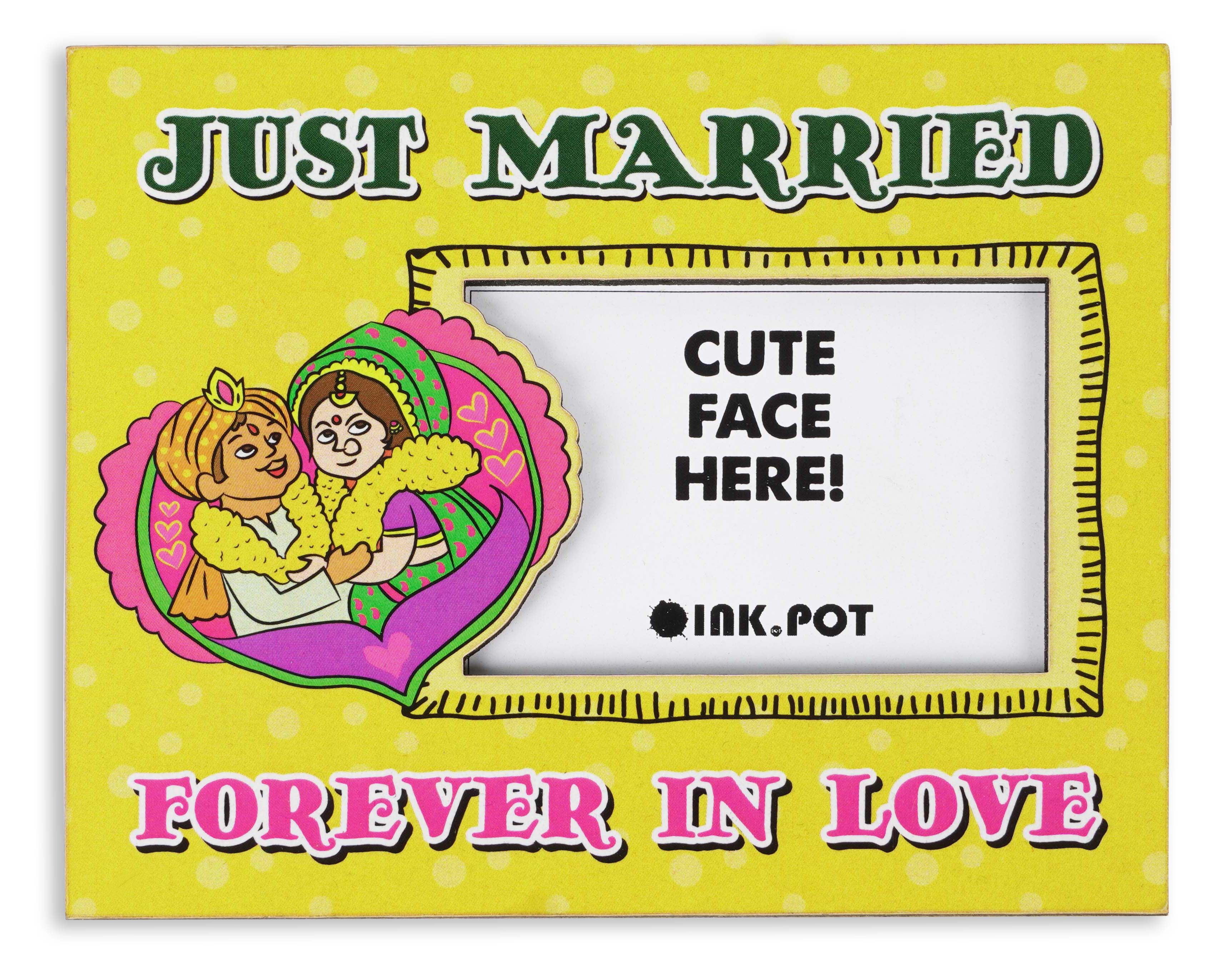 InkdotpotJust Married Forever In Love PhotoMagnetFrame ...