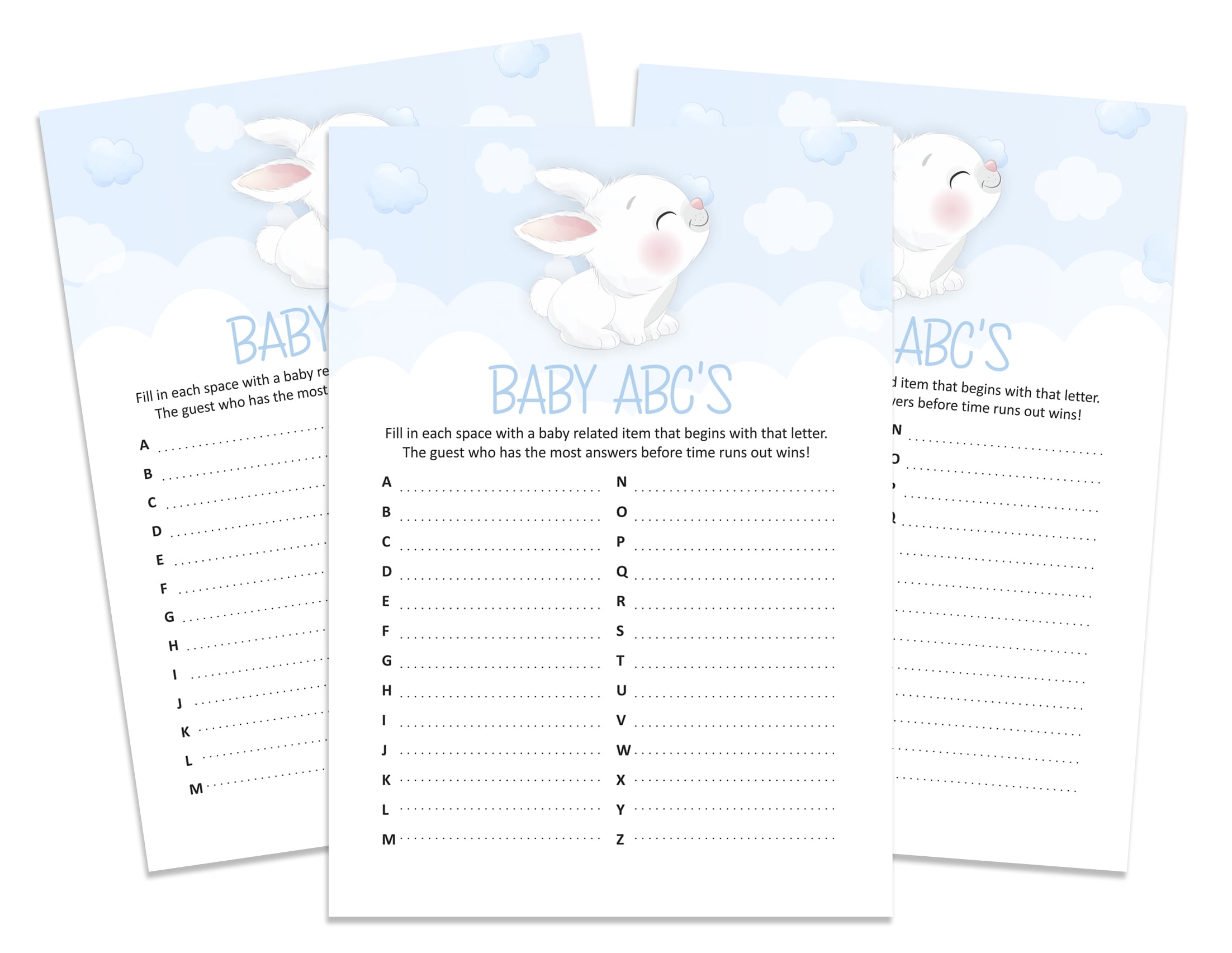 InkdotpotPack of 50,GirlBabyShower Party Collection, Baby ABC Game,Fun ...