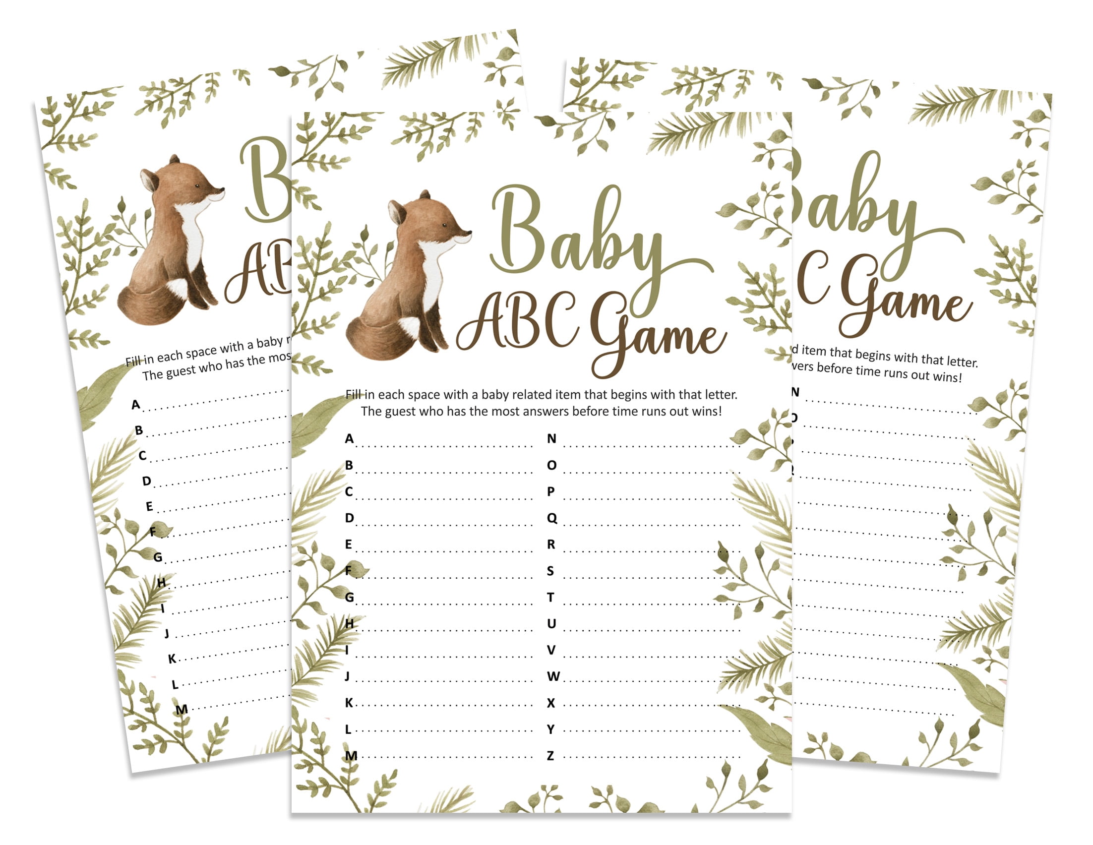 InkdotpotPack of 50,GirlBabyShower Party Collection, Baby ABC Game,Fun ...