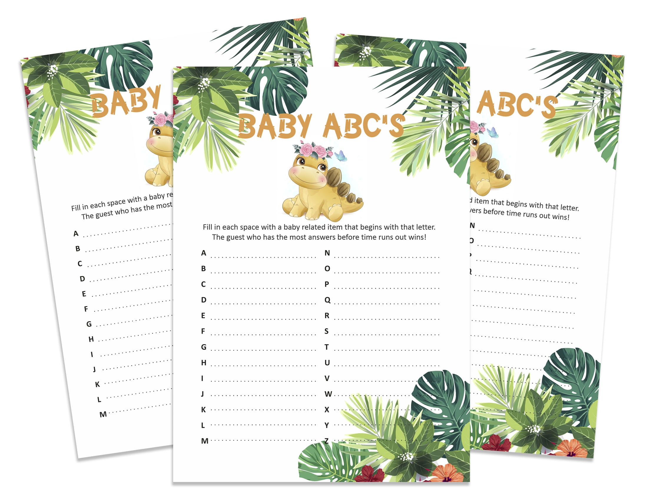 InkdotpotPack of 50,GirlBabyShower Party Collection, Baby ABC Game,Fun ...