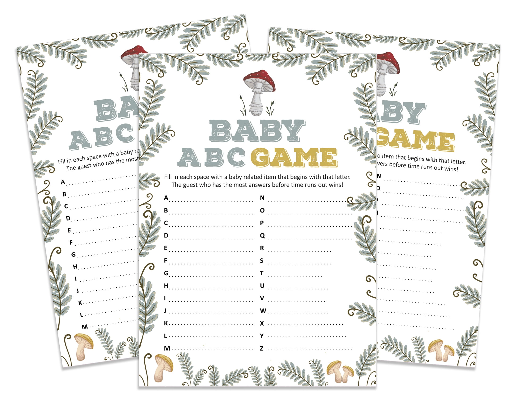 InkdotpotPack of 50,GirlBabyShower Party Collection, Baby ABC Game,Fun ...