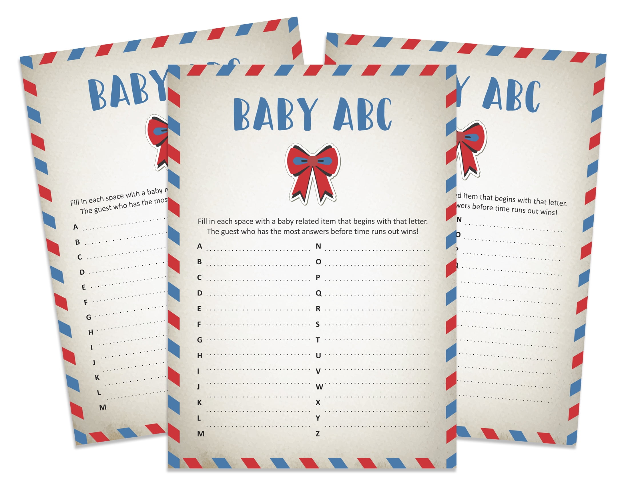InkdotpotPack of 50,GirlBabyShower Party Collection, Baby ABC Game,Fun ...
