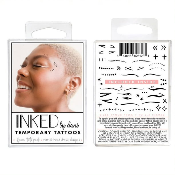 Inked By Dani Temporary Tattoo Pack - Face Tats - Walmart Business Supplies