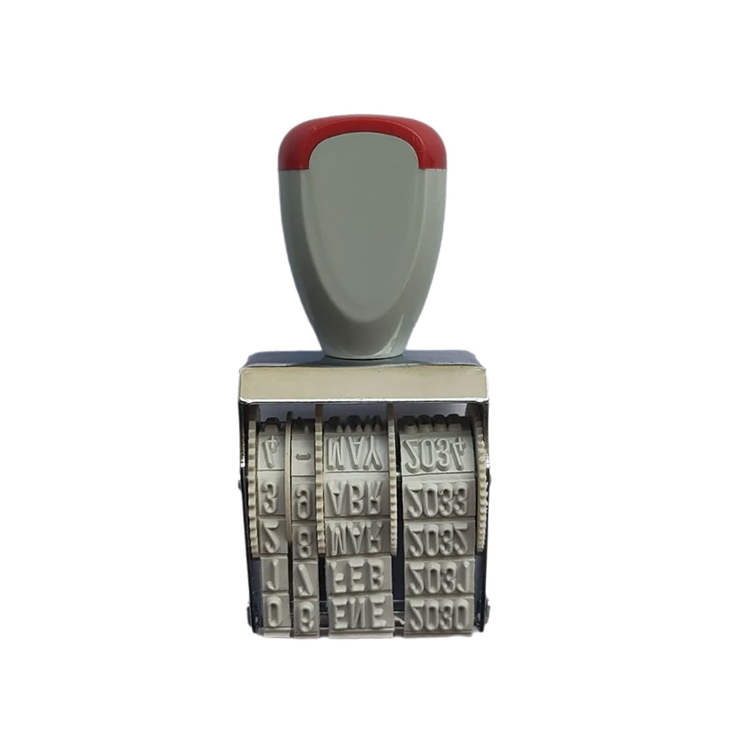 Inking Number Stamp English/Spanish/French Date Stamp Adjustable Office ...