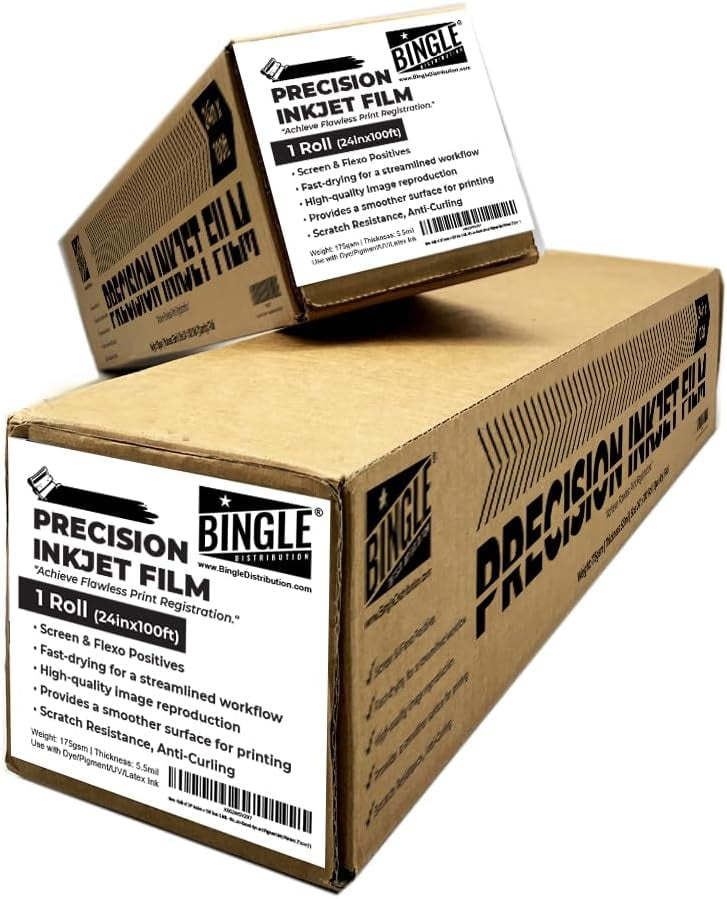 Inkjet Film Rolls of 24in x 100 feet- 5 MIL Waterproof Screen Printing ...