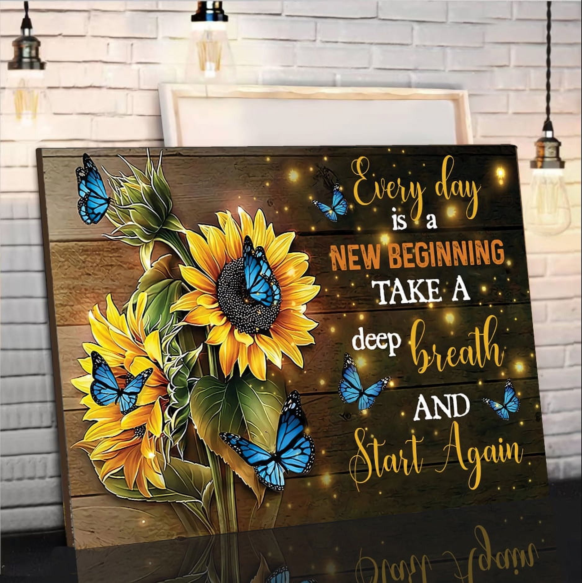 Inkjet Sunflower Inspirational Quotes Living Room Dining Room Paintings ...