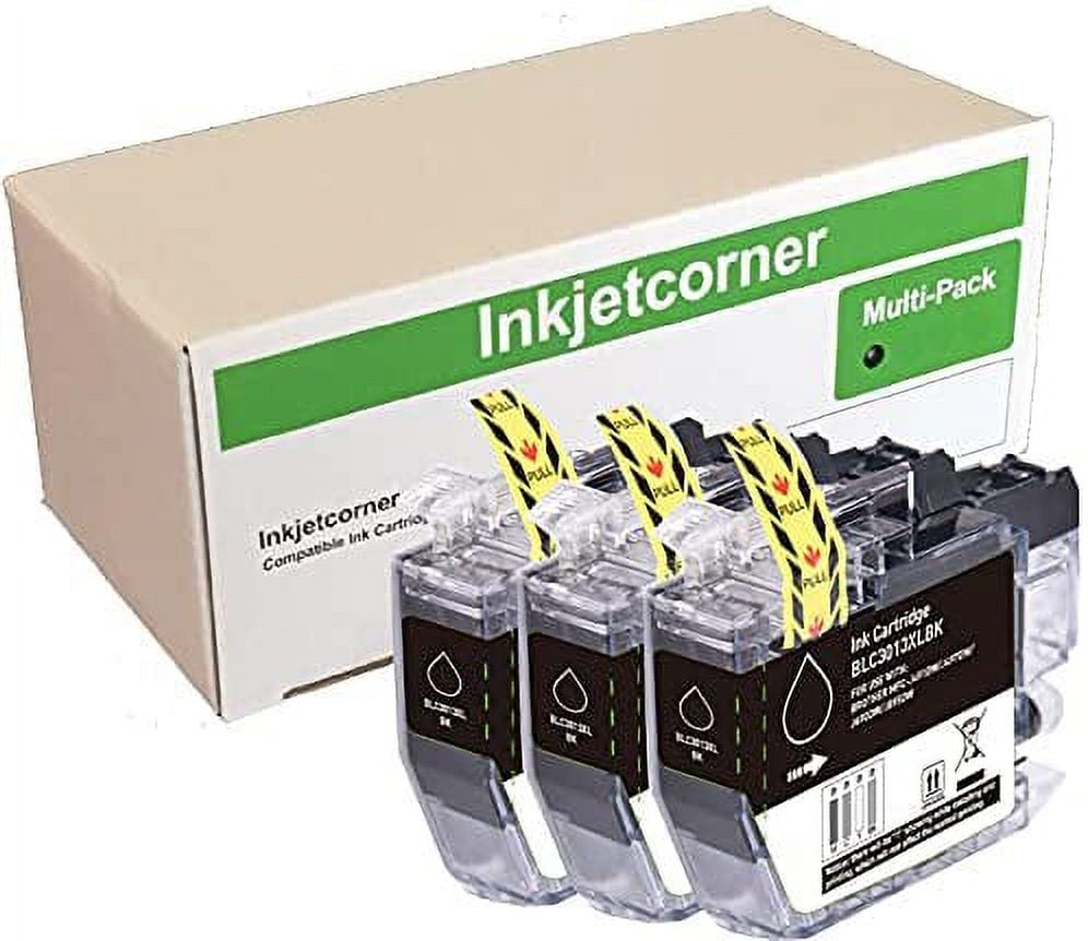 Inkjetcorner Compatible Black Ink Cartridges for LC3013 LC3013BK (3 ...