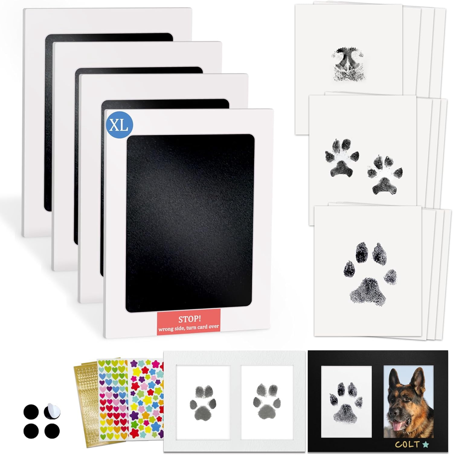 Inkless Paw Print Kit, Pet Safe Clean Touch Ink Pad,Mess-Free Paw Print ...