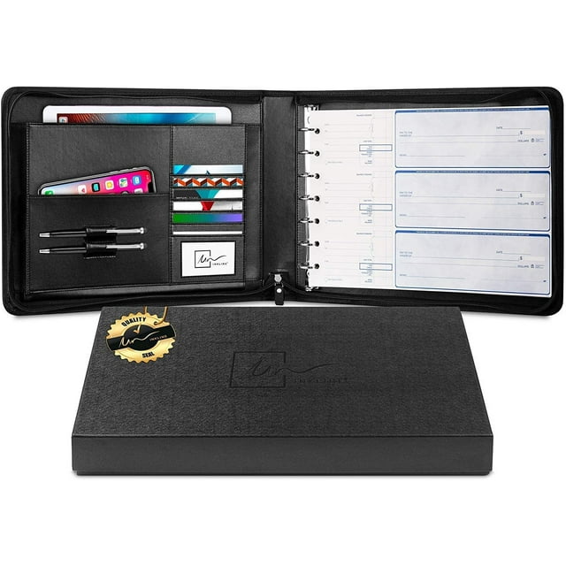 Inkline 7-Ring Check Binder 500 Check Capacity Portfolio Organizer, 9 ...