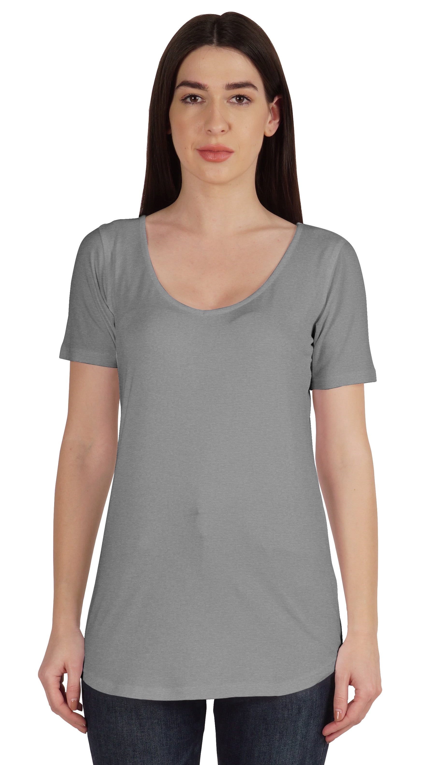 Inkmeso Basic U Neck Summer T-shirt Short Sleeve Plain Cotton Tshirt ...