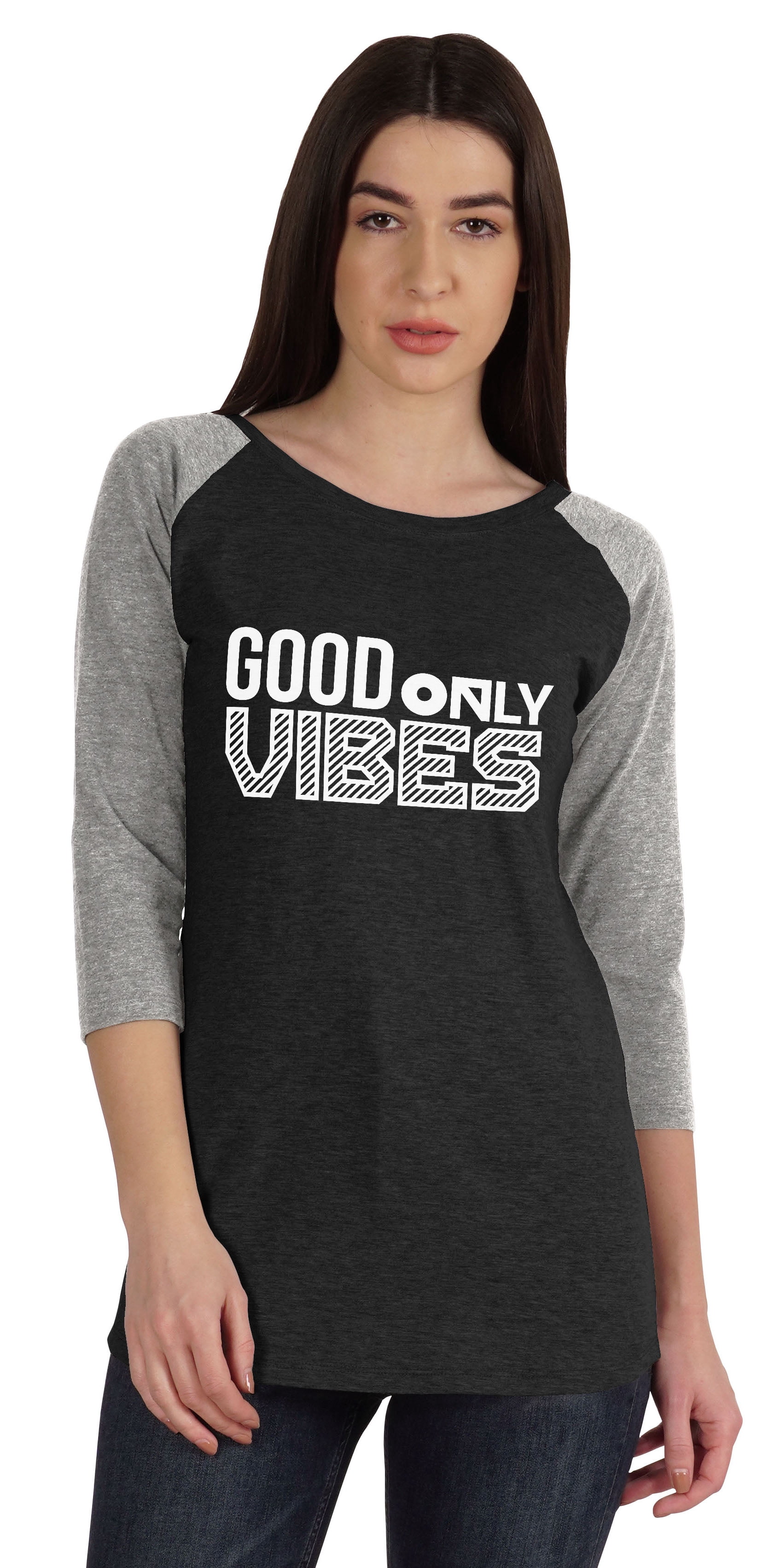 Inkmeso Good Vibes Only Inspirational Tshirt Tops For Women Casual ...